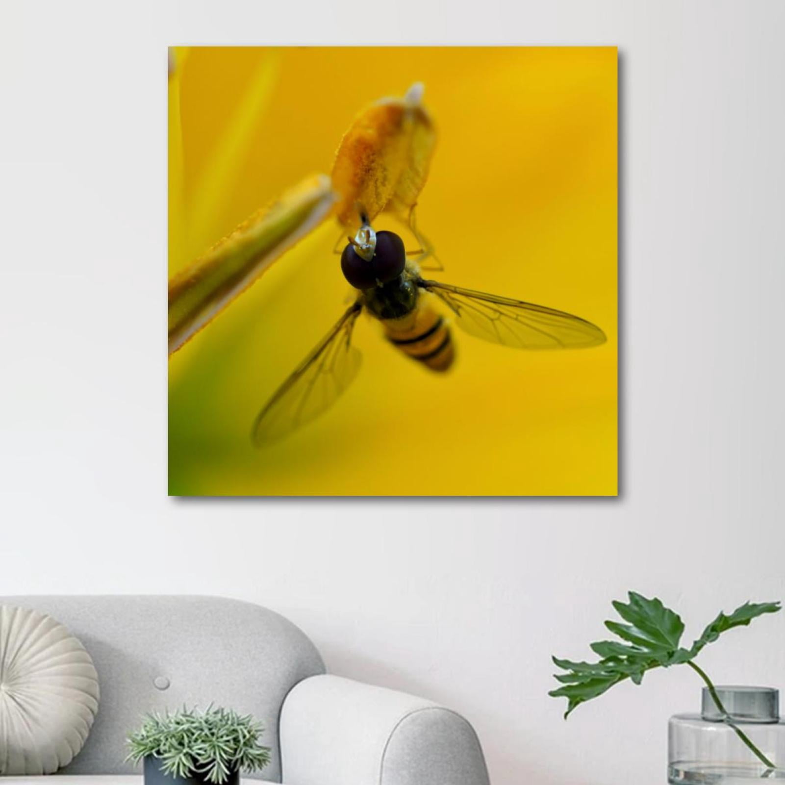 OWNSERIES Bee Gather Honey Pattern Canvas Wall Art Paintings for Living ...