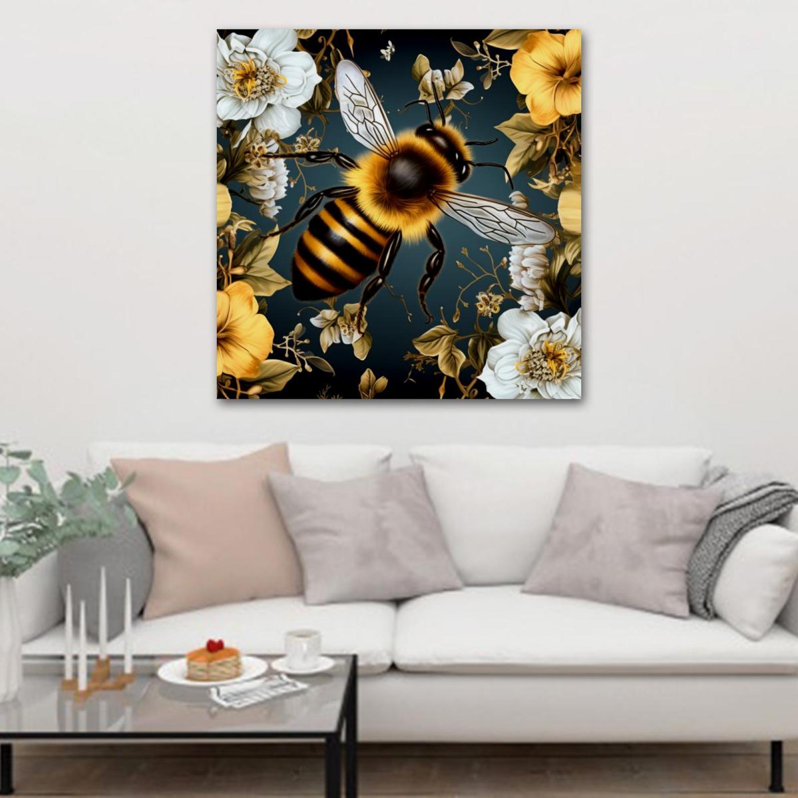 OWNSERIES Bee Pattern Canvas Wall Art Paintings for Living Room ...