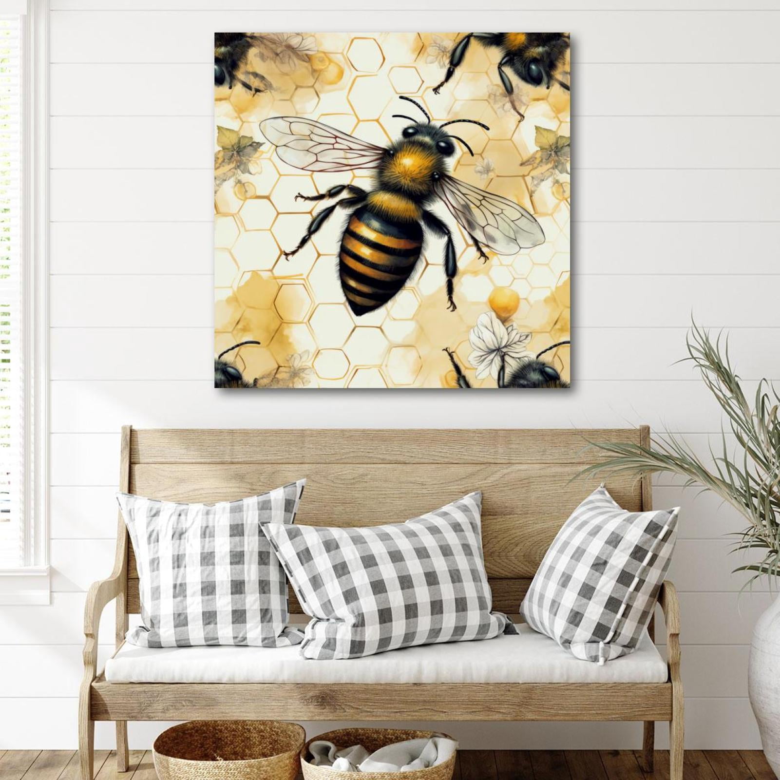 OWNSERIES Bee Pattern Canvas Wall Art Paintings for Living Room Canvas ...
