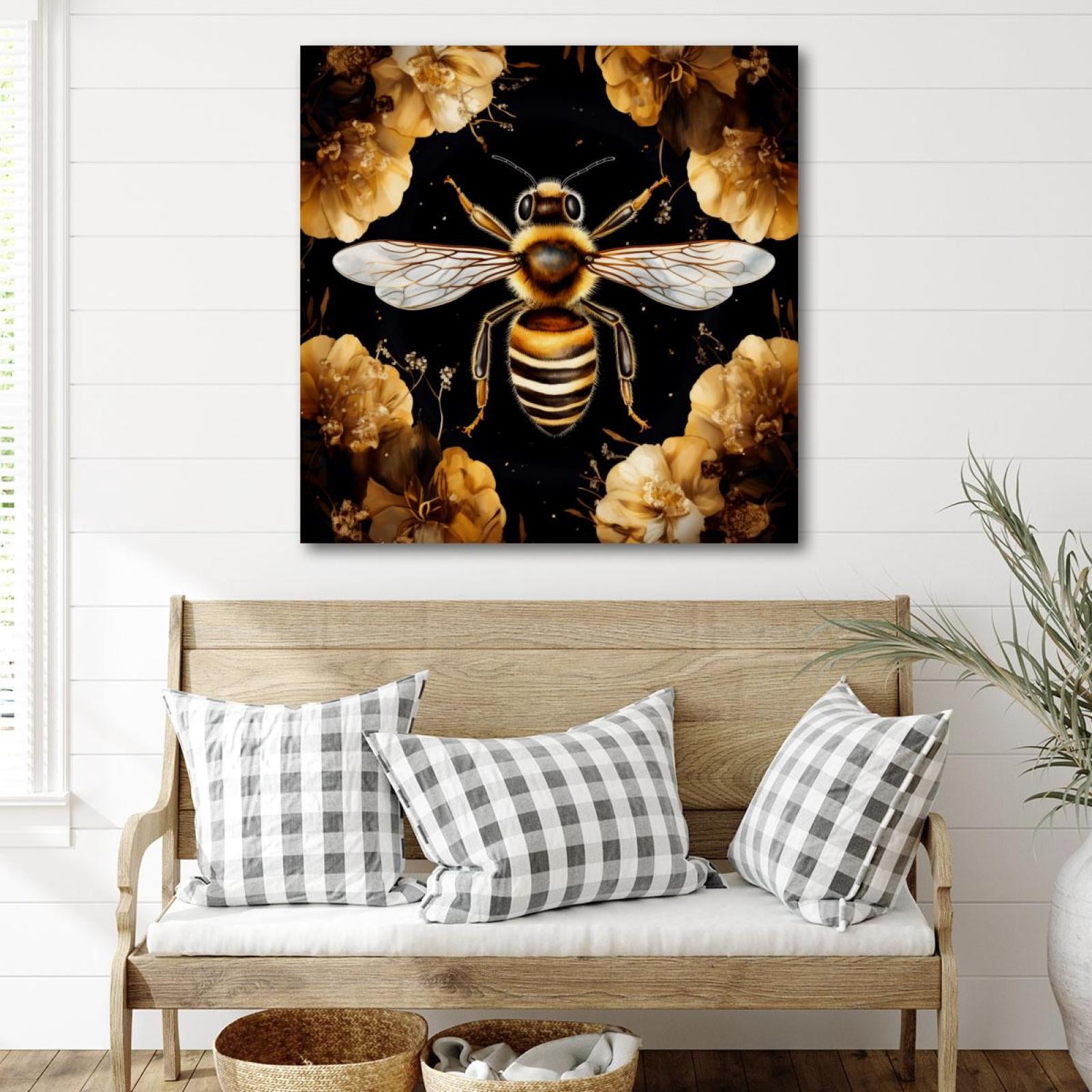 OWNSERIES Bee Pattern Canvas Wall Art Paintings for Living Room Canvas ...