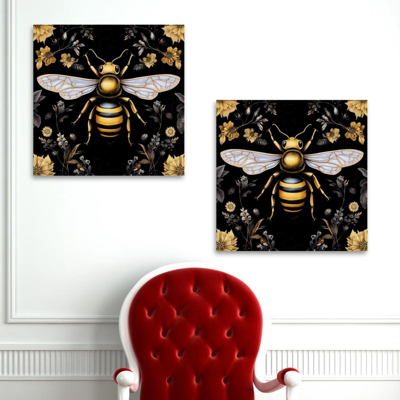 OWNSERIES Bees Pattern 2PC Canvas Wall Art Paintings for Living Room ...