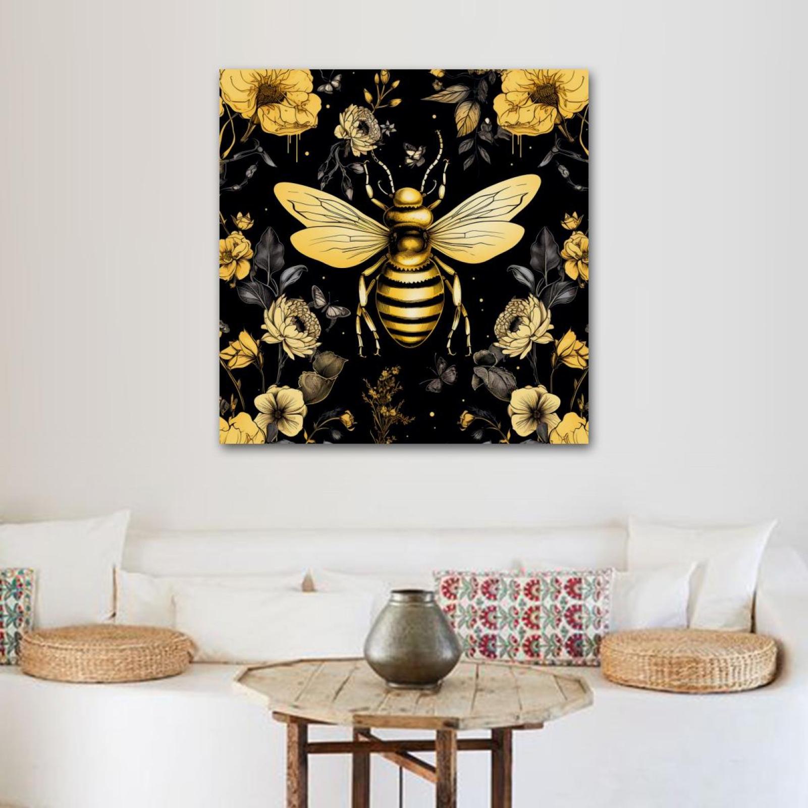 OWNSERIES Bees Pattern Canvas Wall Art Paintings for Living Room ...