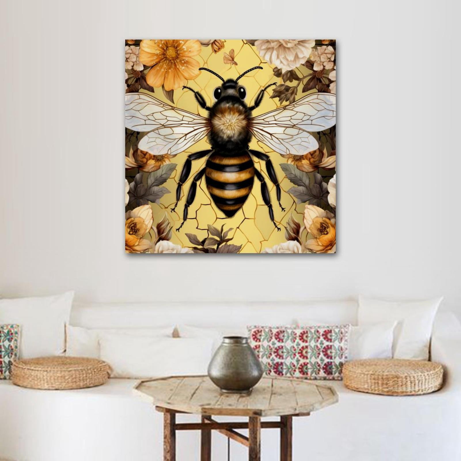 OWNSERIES Bees Pattern Canvas Wall Art Paintings for Living Room ...