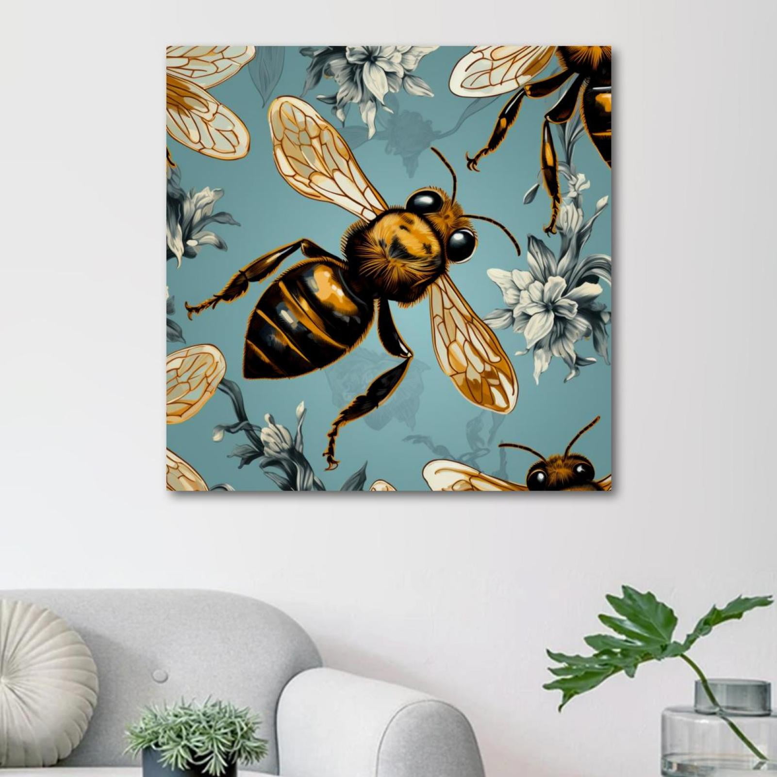 OWNSERIES Bees Pattern Canvas Wall Art Paintings for Living Room Canvas ...