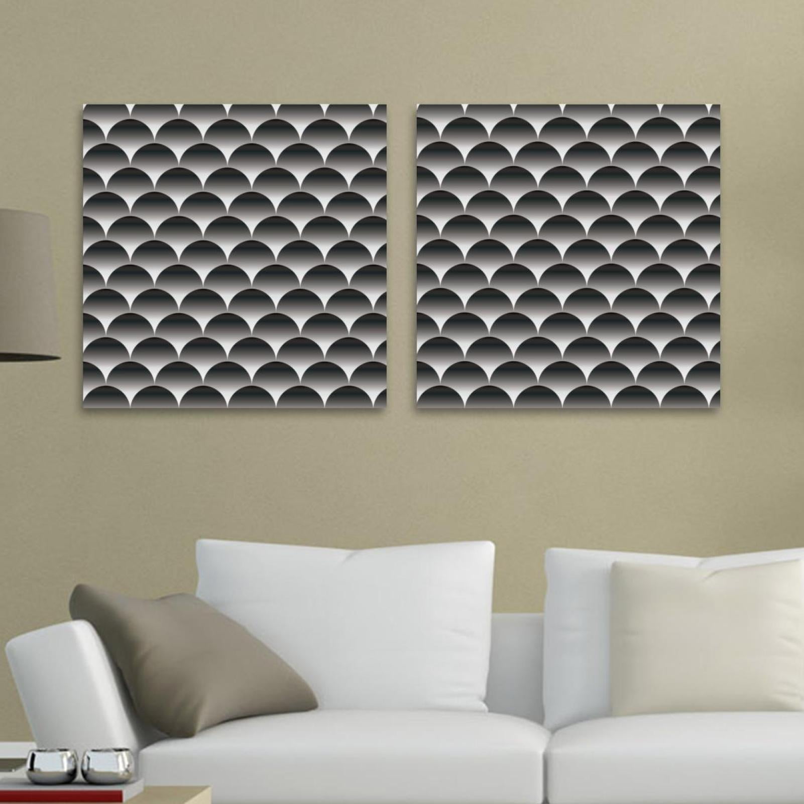 OWNSERIES Black Mermaid Scale Pattern 2PC Canvas Wall Art Paintings for ...