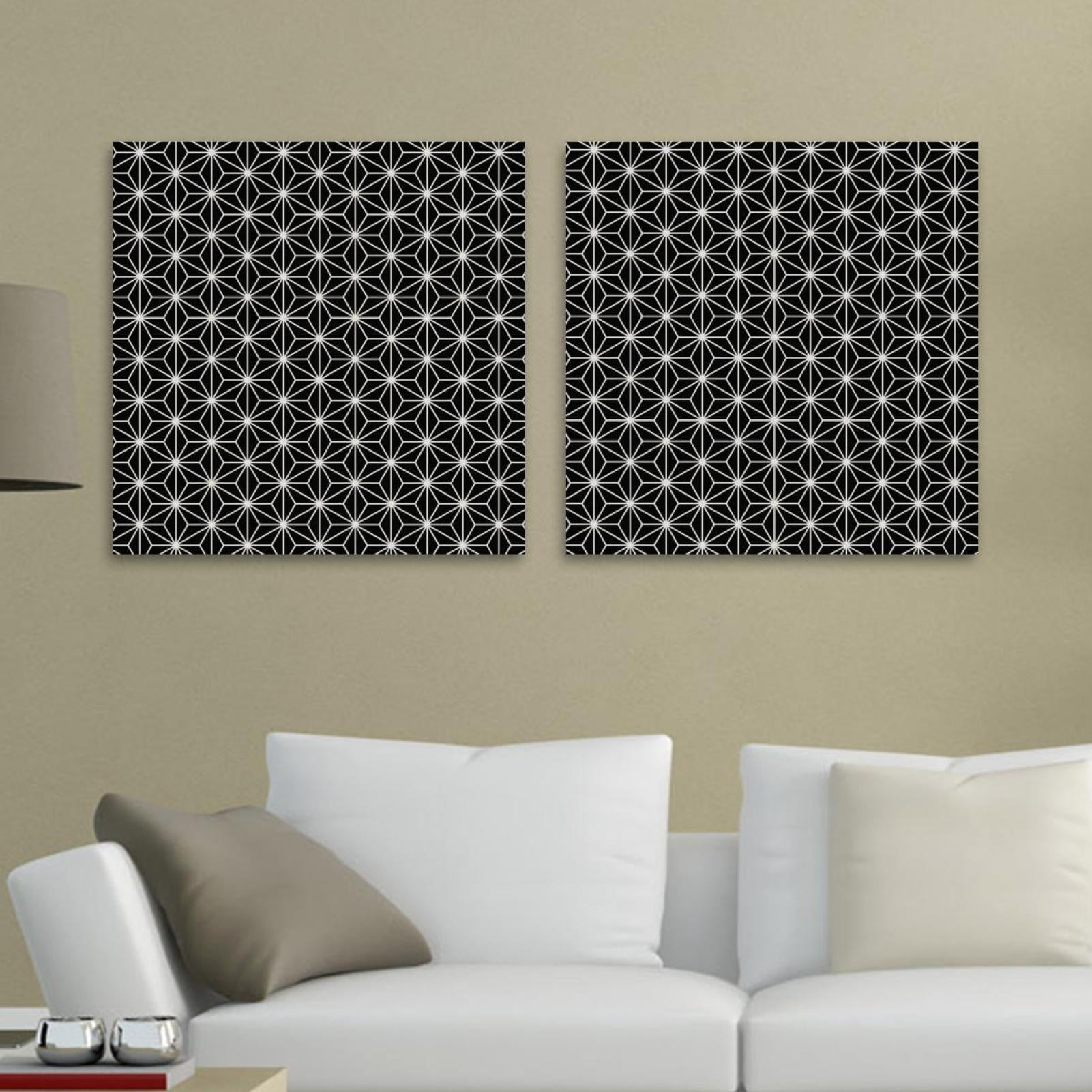 OWNSERIES Black & White Simple Hexagonal Star Pattern-01 Pattern 2PC ...