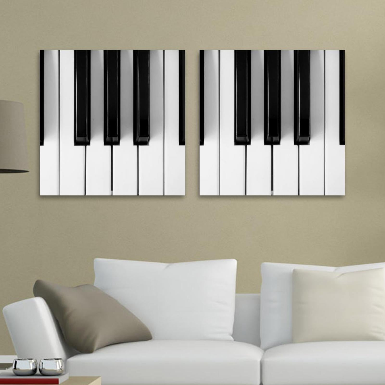 OWNSERIES Black and White Piano Pattern 2PC Canvas Wall Art Paintings ...