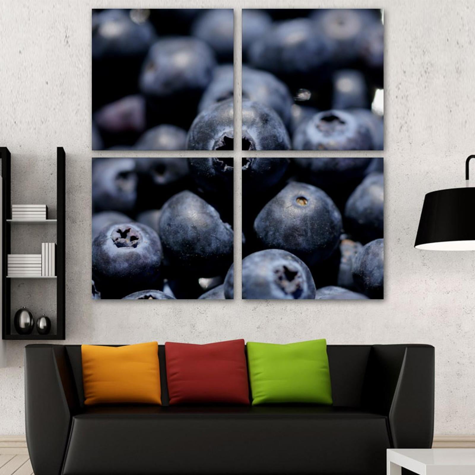 OWNSERIES Blueberry-4333034 Pattern 4PC Frameless Canvas Wall Art ...