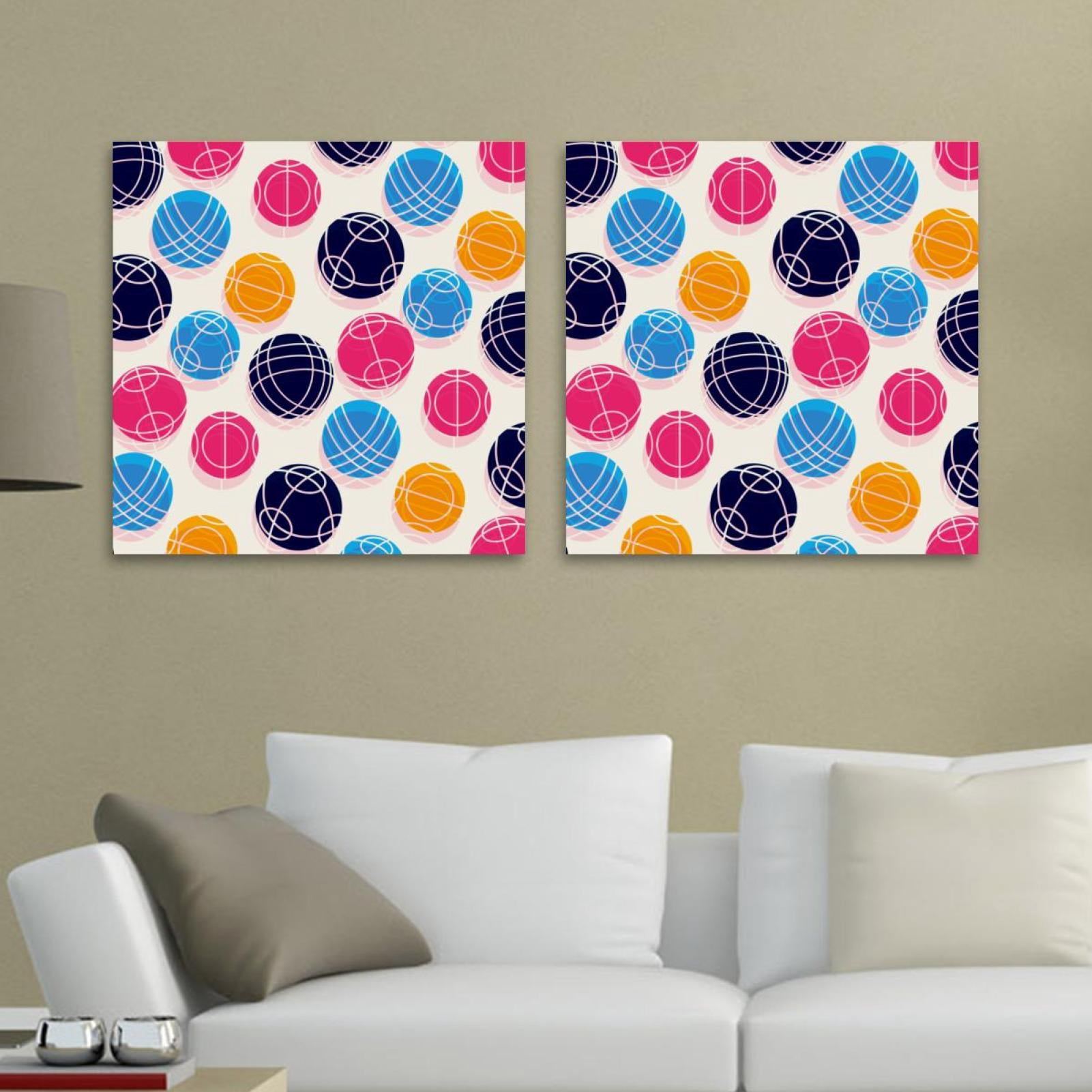 OWNSERIES Bocce Ball Pattern 2PC Canvas Wall Art Paintings for Living ...