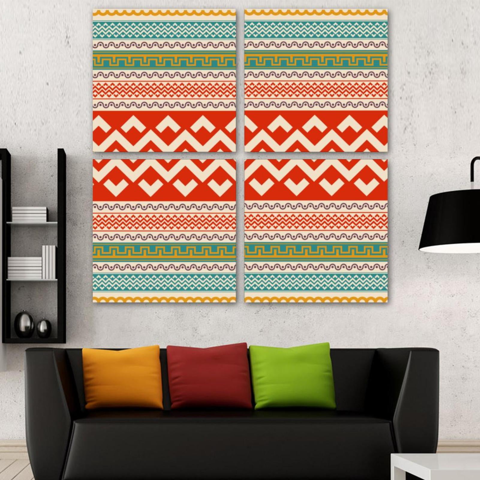 OWNSERIES Bohemia Pattern 4PC Frameless Canvas Wall Art Paintings for ...