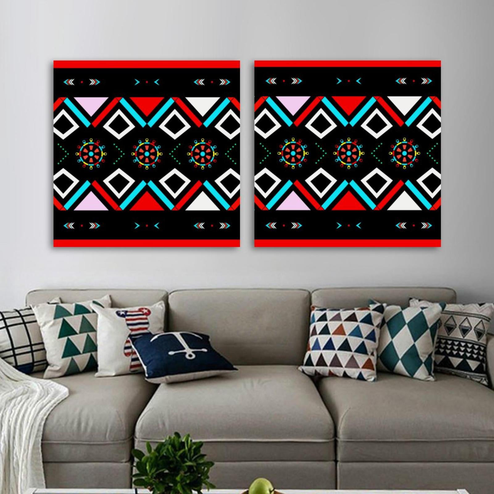 OWNSERIES Boho Bohemia Pattern 2PC Canvas Wall Art Paintings for Living ...