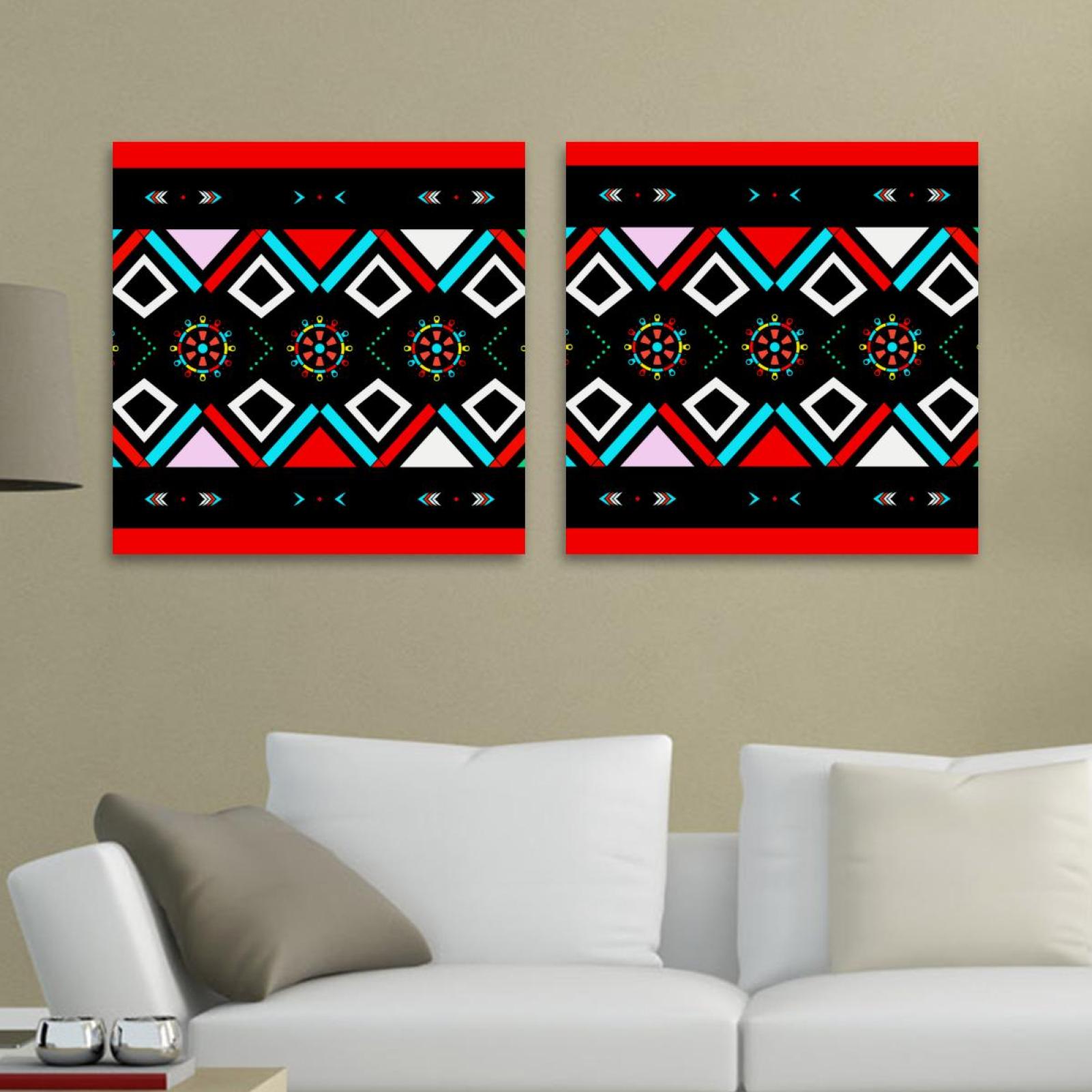 OWNSERIES Boho Bohemia Pattern 2PC Canvas Wall Art Paintings for Living ...