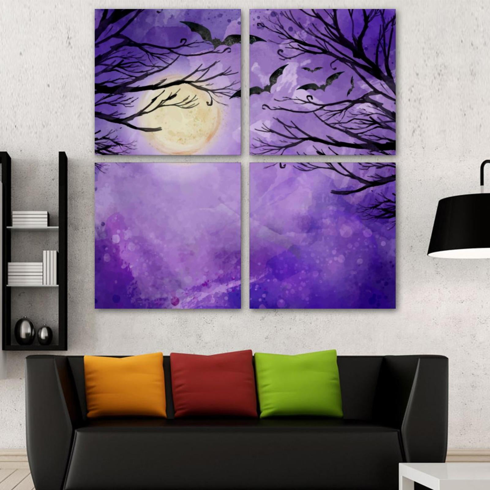 OWNSERIES Branches Purple Pattern 4PC Frameless Canvas Wall Art ...