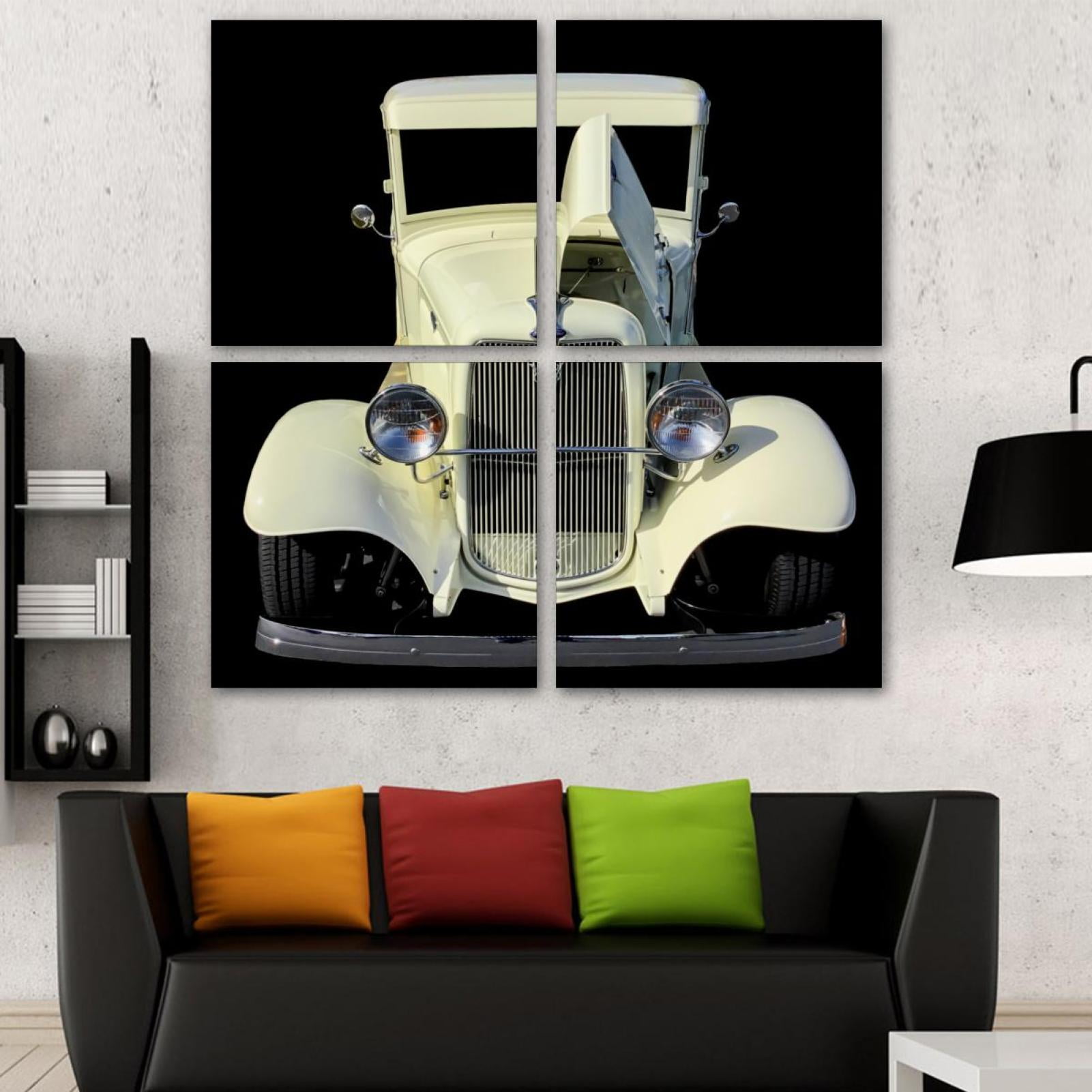 OWNSERIES Bubble Car Pattern 4PC Frameless Canvas Wall Art Paintings ...