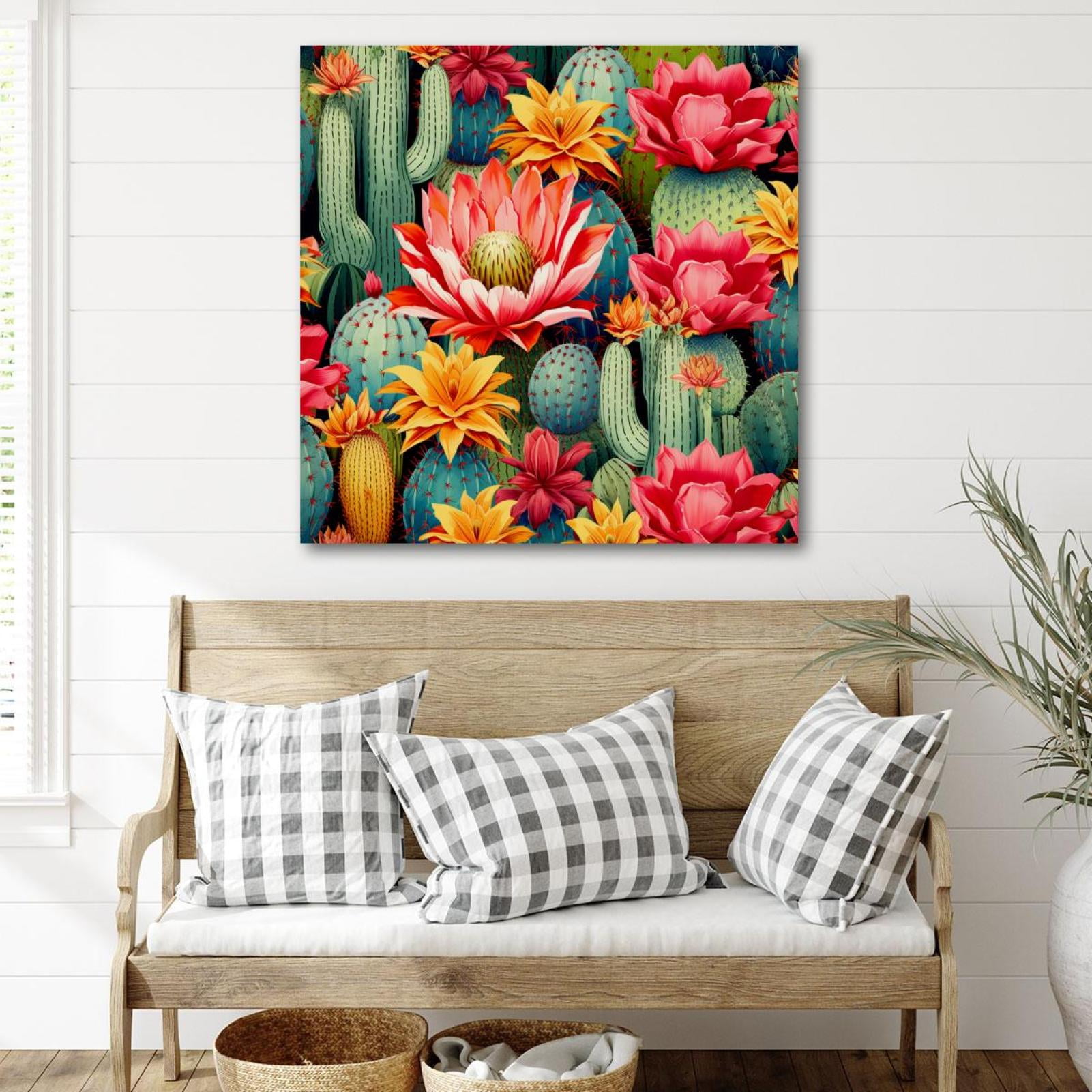 OWNSERIES Cactus Pattern Canvas Wall Art Paintings for Living Room ...