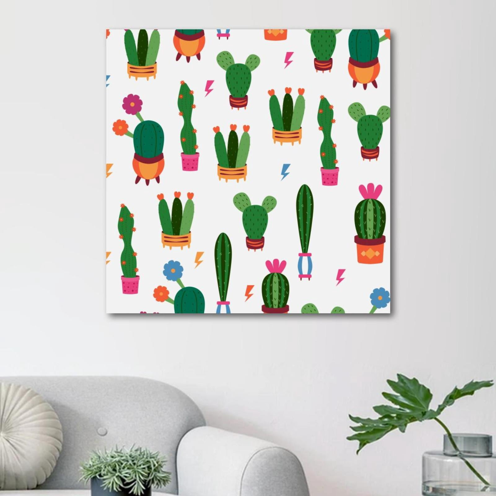 OWNSERIES Cactus Pattern Canvas Wall Art Paintings for Living Room ...