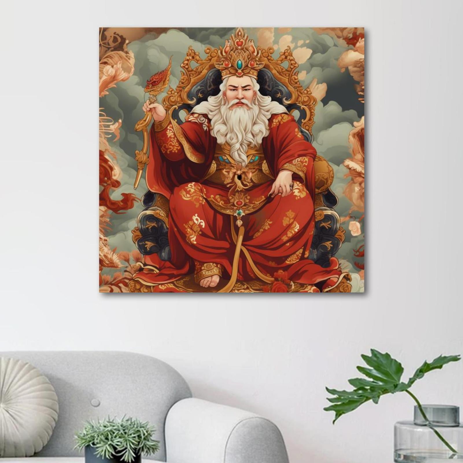 OWNSERIES Cai Shen Ye Pattern Canvas Wall Art Paintings for Living Room ...