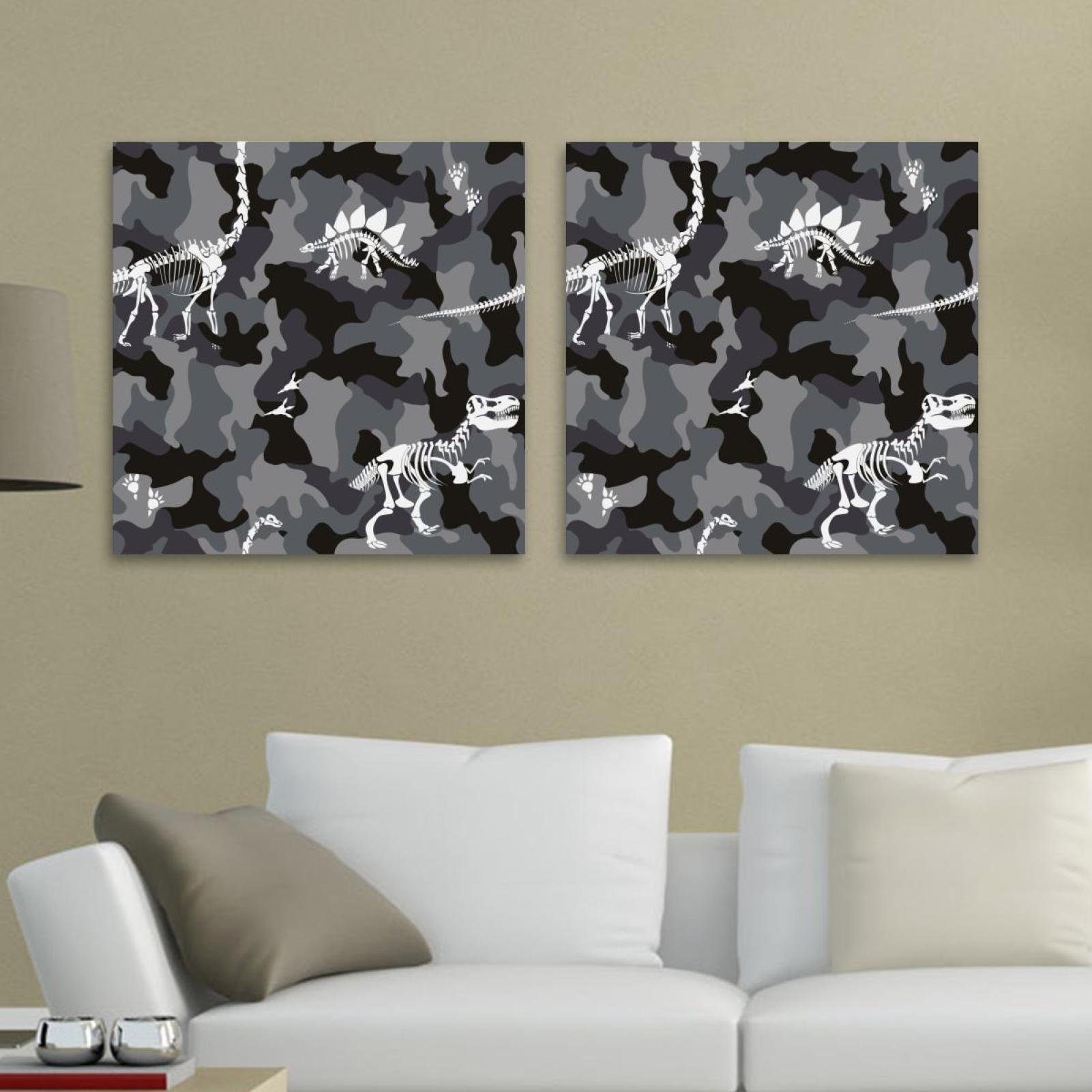OWNSERIES Camouflage Dragon Pattern 2PC Canvas Wall Art Paintings for ...