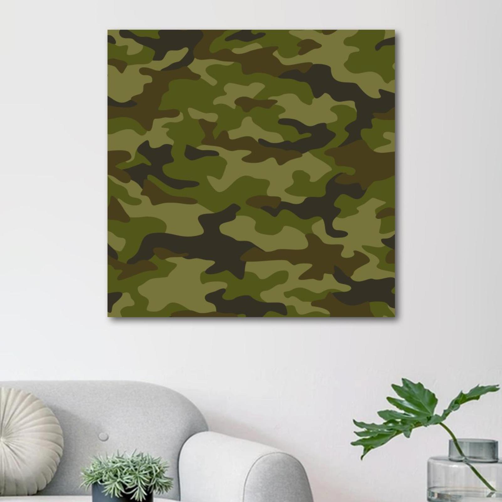 OWNSERIES Camouflage Green Pattern Canvas Wall Art Paintings for Living ...