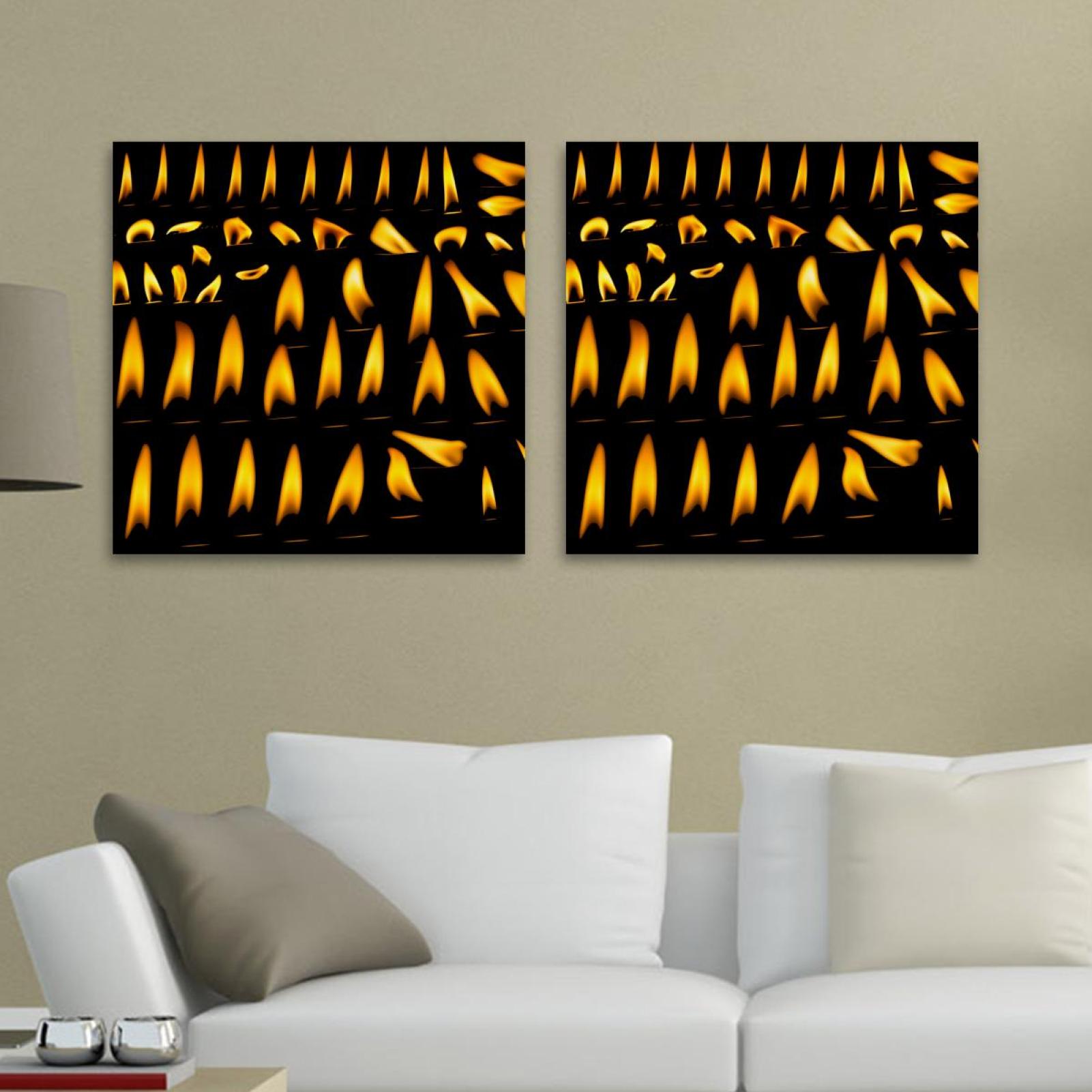 OWNSERIES Candle Flame Fire Light Burn Pattern 2PC Canvas Wall Art ...
