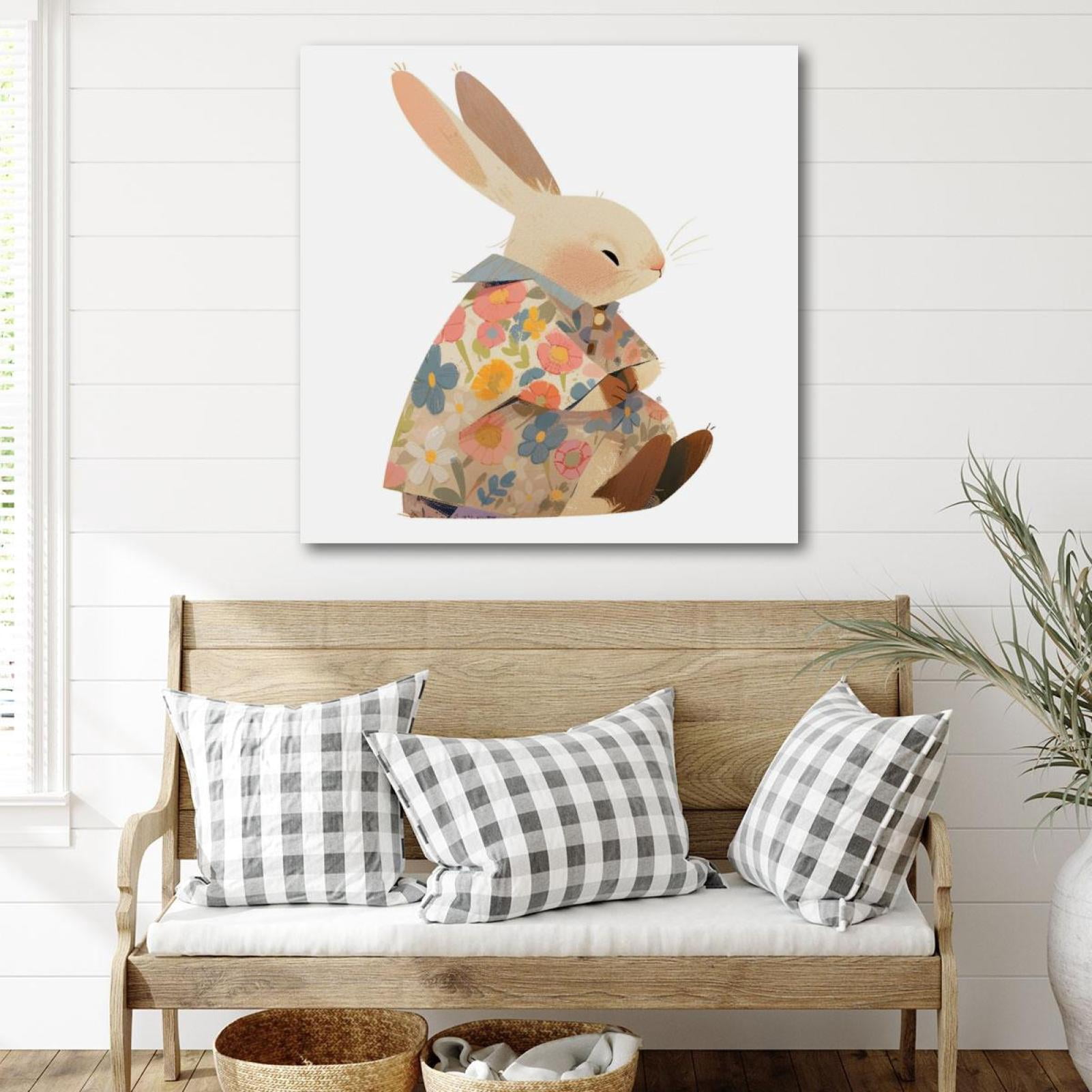OWNSERIES Cartoon Bunny Pattern Canvas Wall Art Paintings for Living ...
