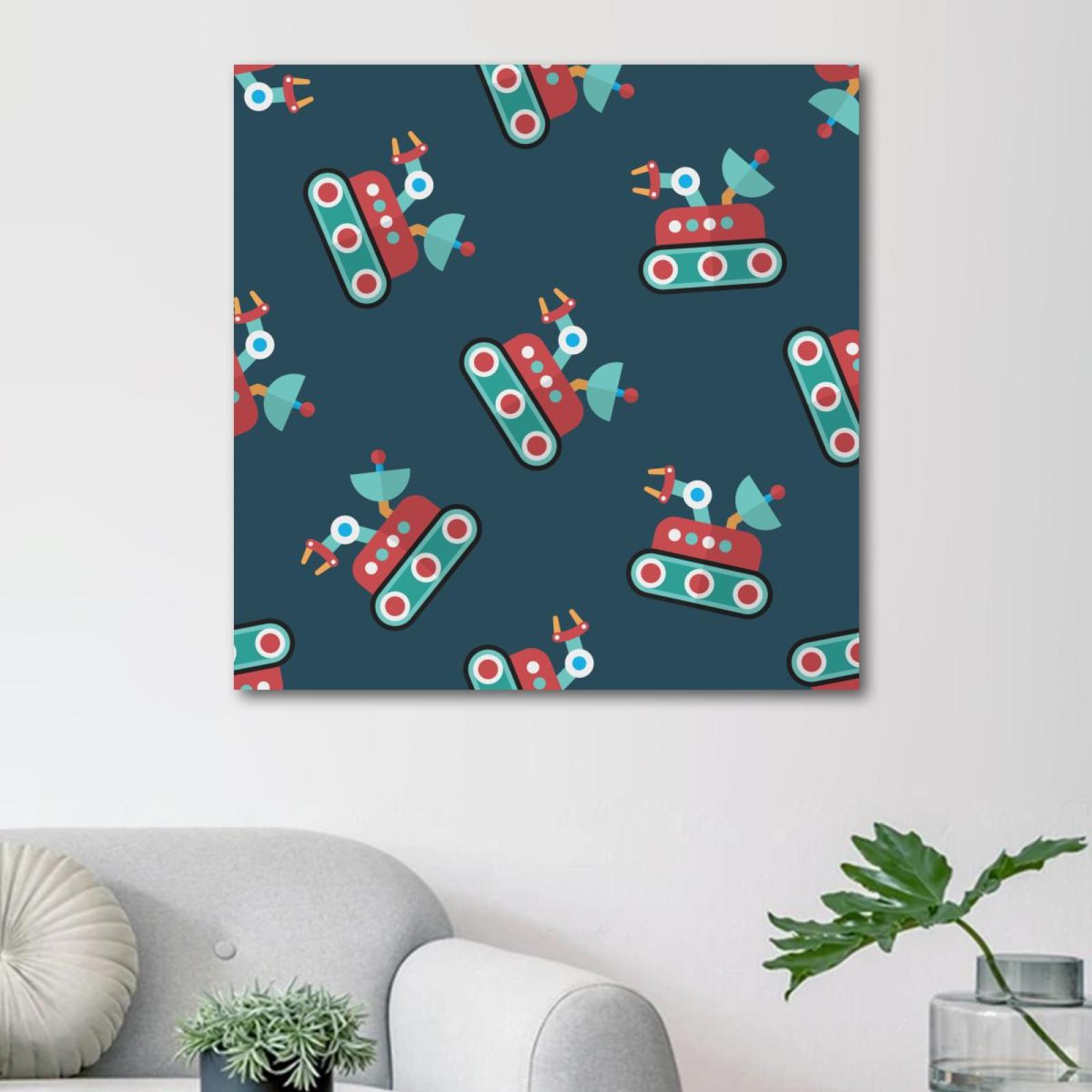 OWNSERIES Cartoon Machine Pattern Canvas Wall Art Paintings for Living ...