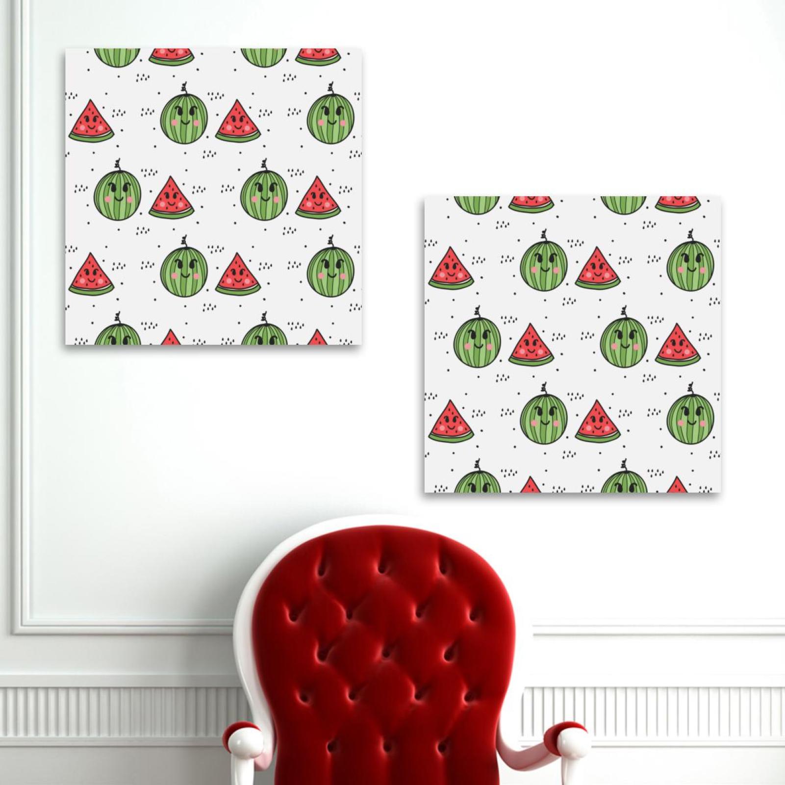 OWNSERIES Cartoon Watermelon Pattern 2PC Canvas Wall Art Paintings for ...