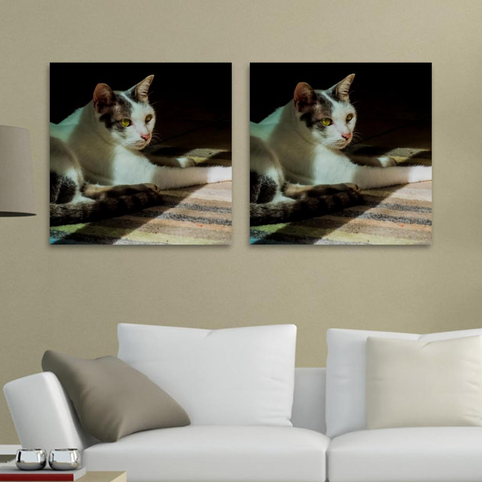 OWNSERIES Cat Pattern 2PC Canvas Wall Art Paintings for Living Room ...