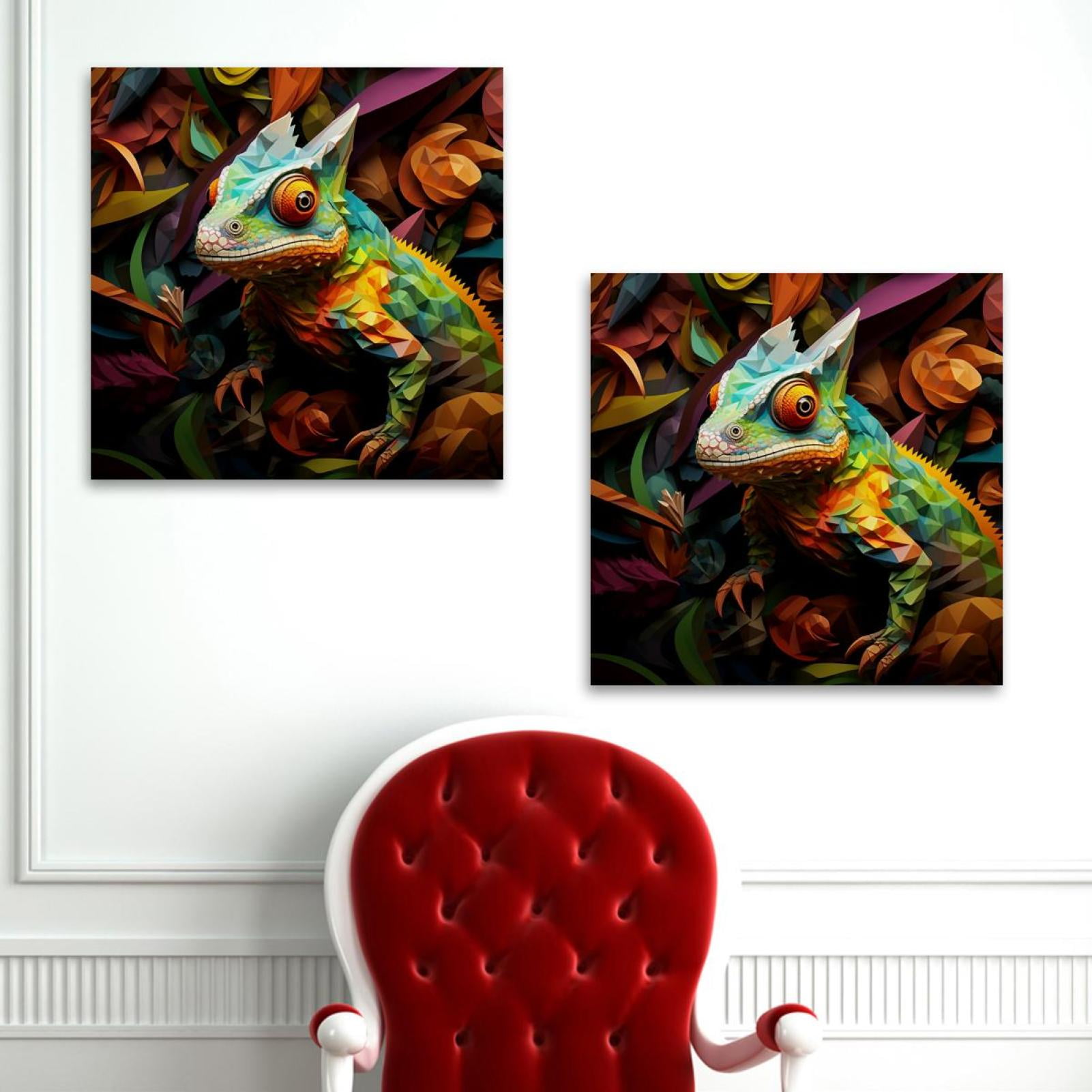 OWNSERIES Chameleon Pattern 2PC Canvas Wall Art Paintings for Living ...
