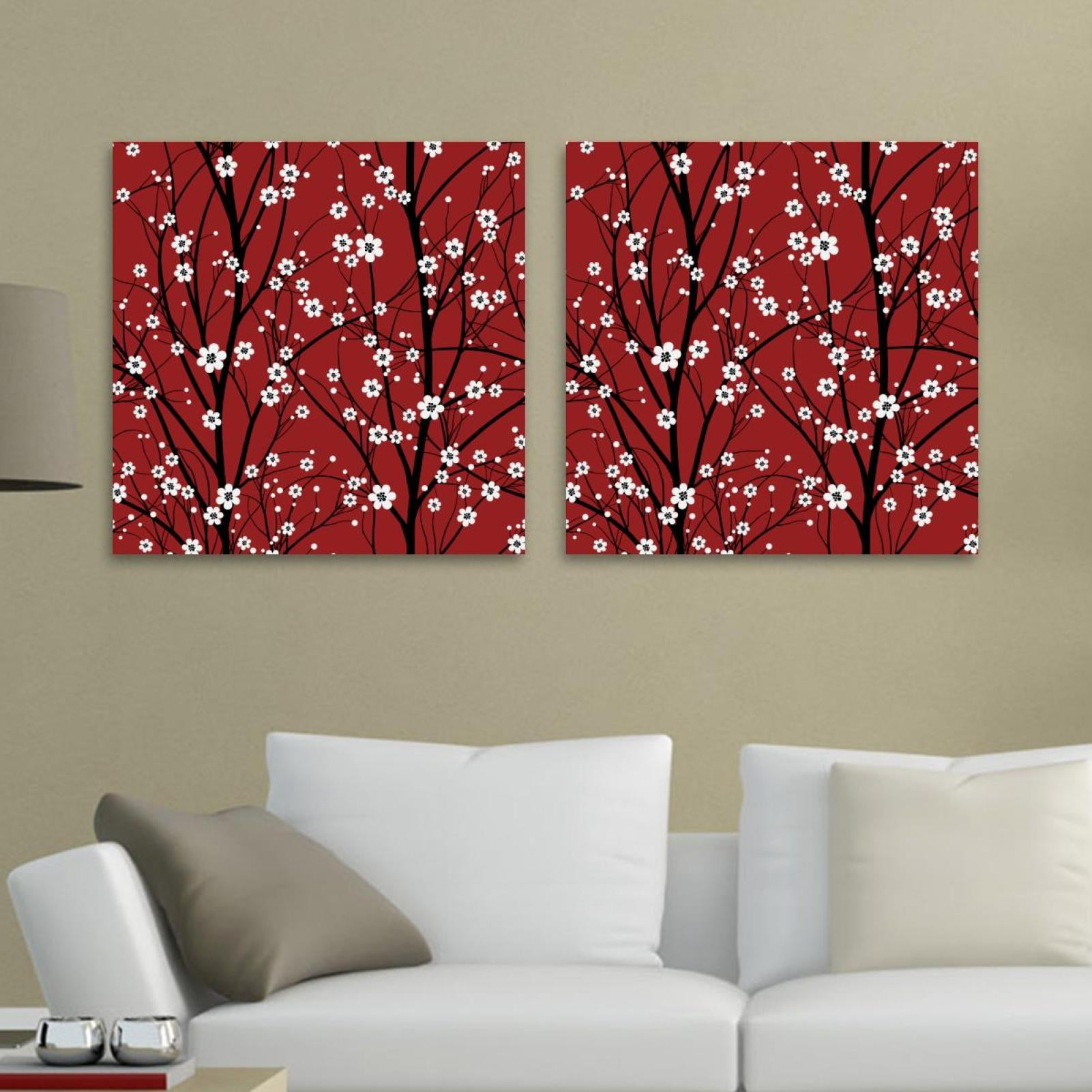 OWNSERIES Cherry Elegant Palace Style Pattern 2PC Canvas Wall Art ...