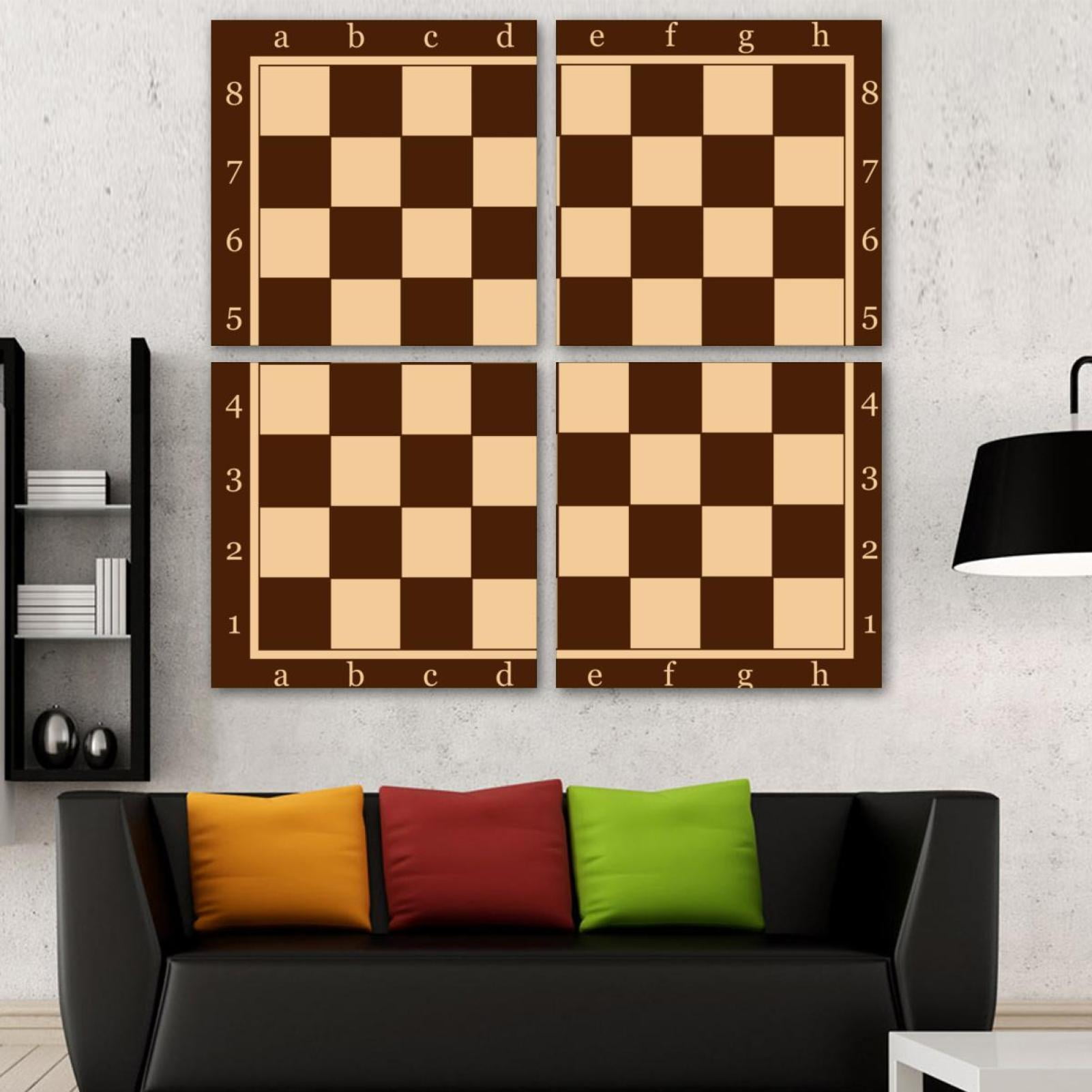 OWNSERIES Chess Board Pattern 4PC Frameless Canvas Wall Art Paintings ...