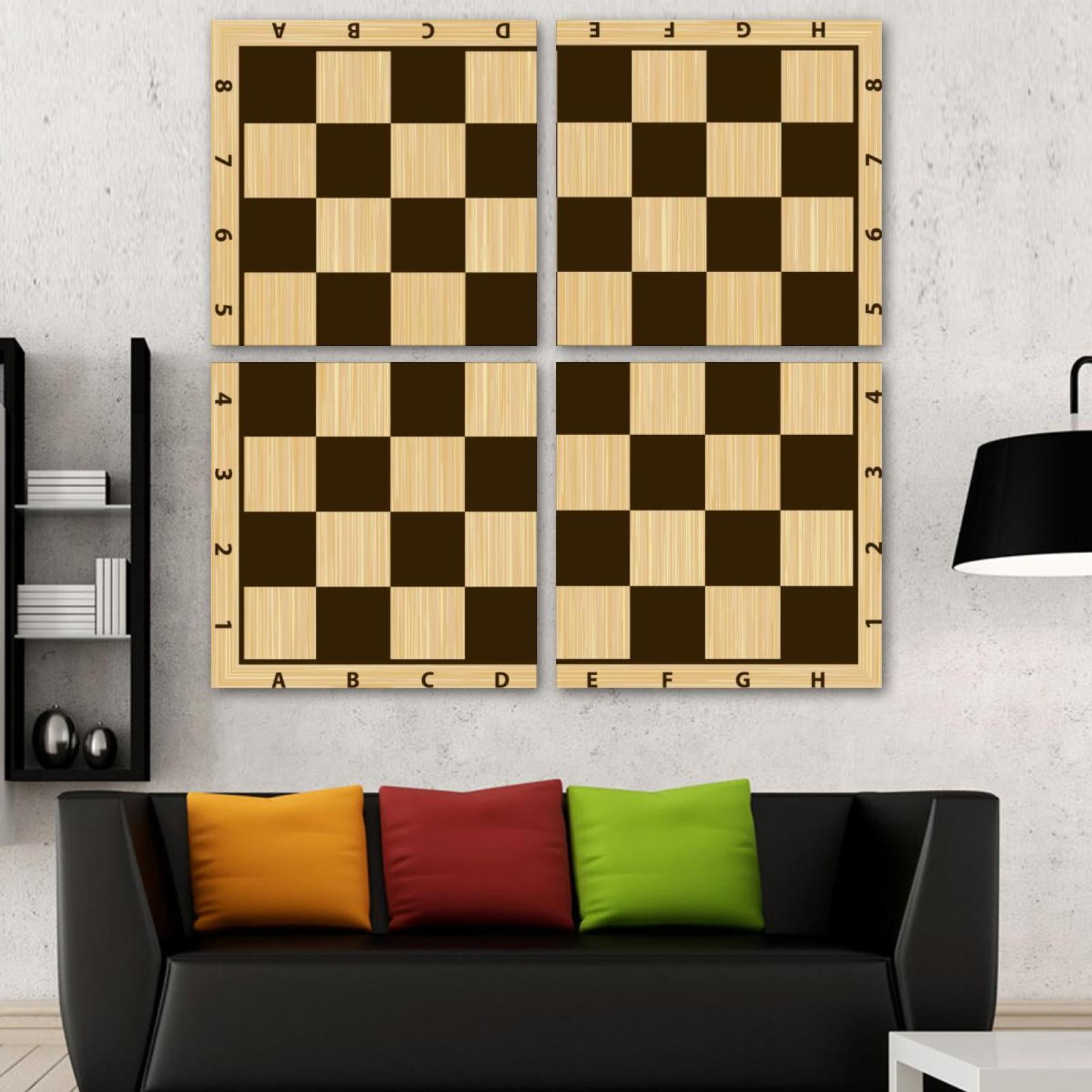 OWNSERIES Chess Board Pattern 4PC Frameless Canvas Wall Art Paintings ...