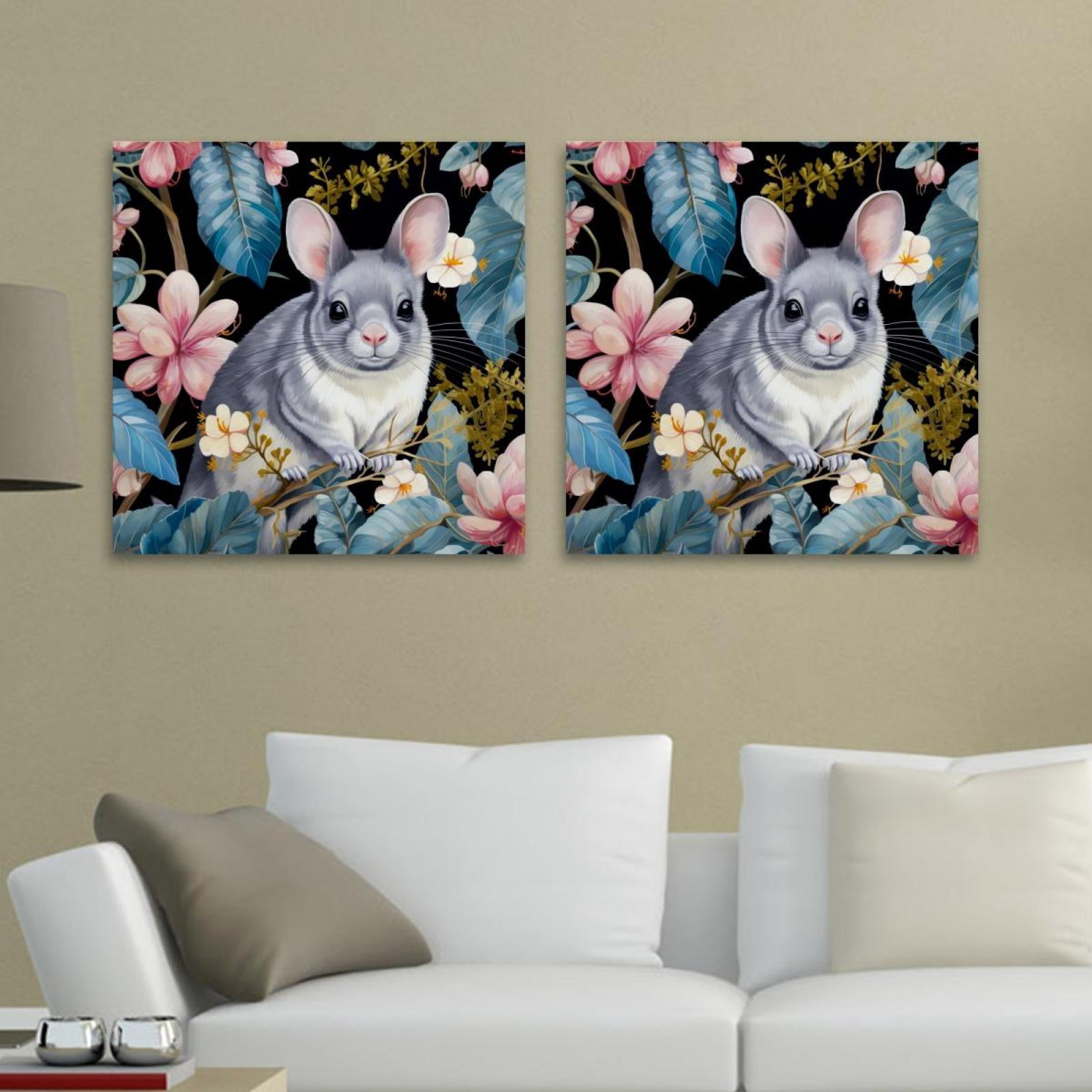 OWNSERIES Chinchilla Pattern 2PC Canvas Wall Art Paintings for Living ...