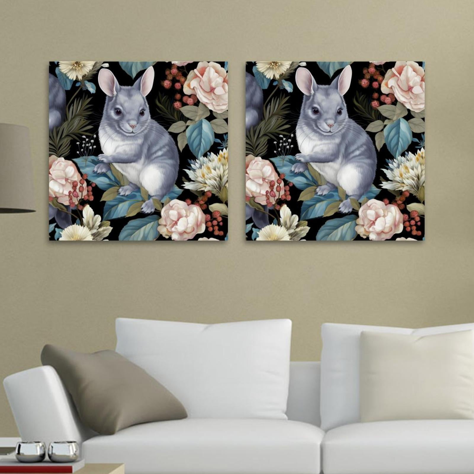 OWNSERIES Chinchilla Pattern 2PC Canvas Wall Art Paintings for Living ...