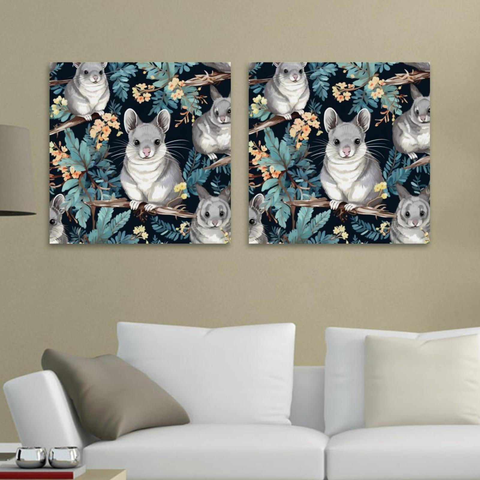 OWNSERIES Chinchilla Pattern 2PC Canvas Wall Art Paintings for Living ...