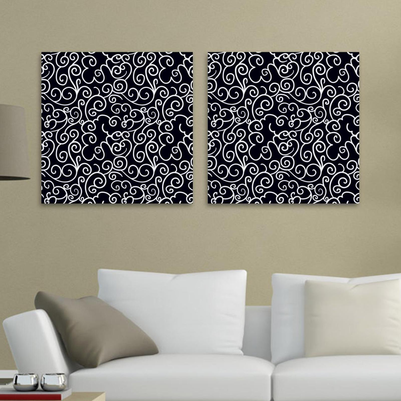 OWNSERIES Chinese Clouds Navy Pattern 2PC Canvas Wall Art Paintings for ...