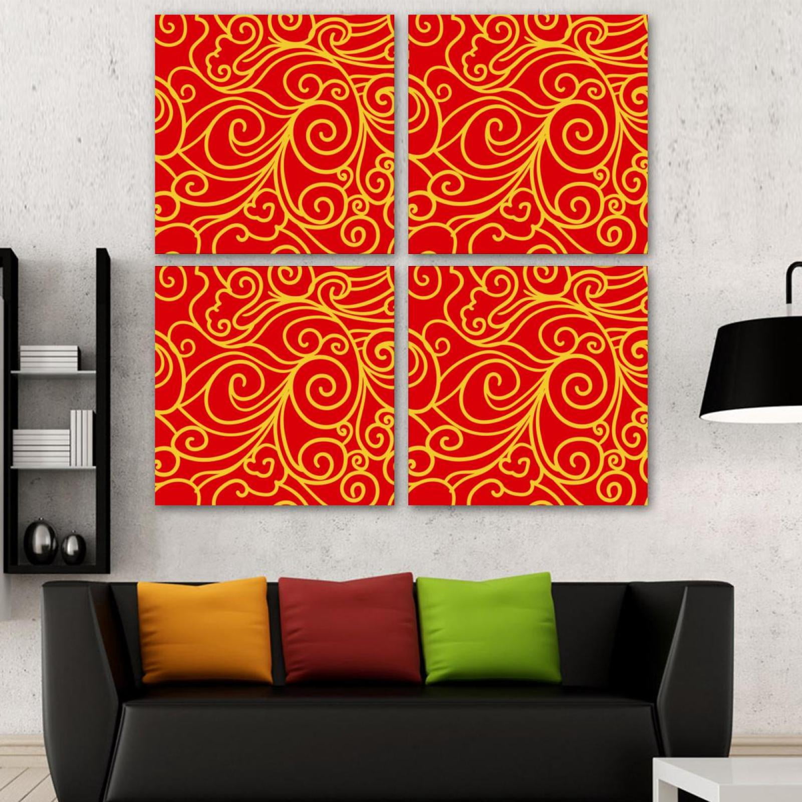OWNSERIES Chinese Clouds Pattern 4PC Frameless Canvas Wall Art ...