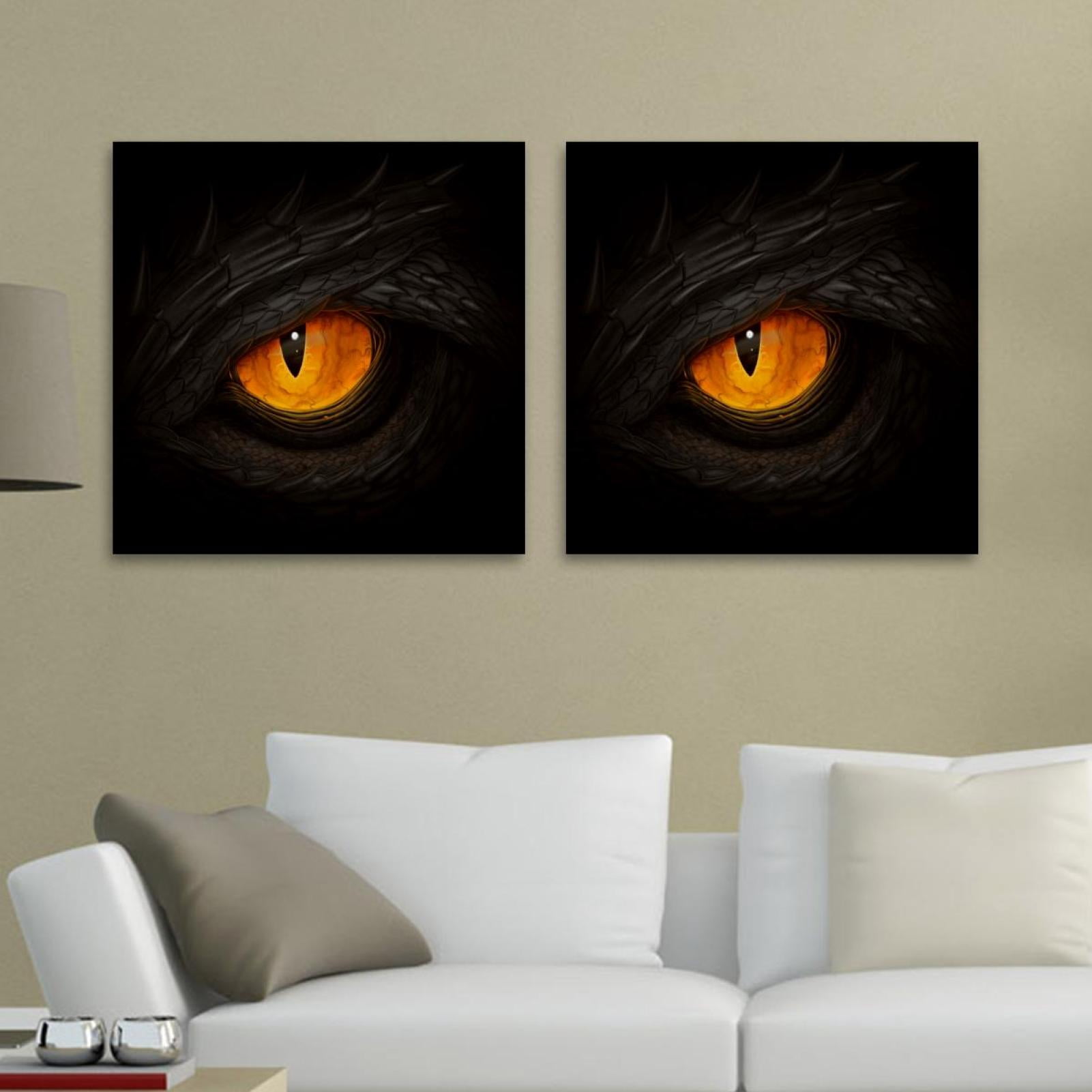OWNSERIES Chinese Dragon Eye Pattern 2PC Canvas Wall Art Paintings for ...