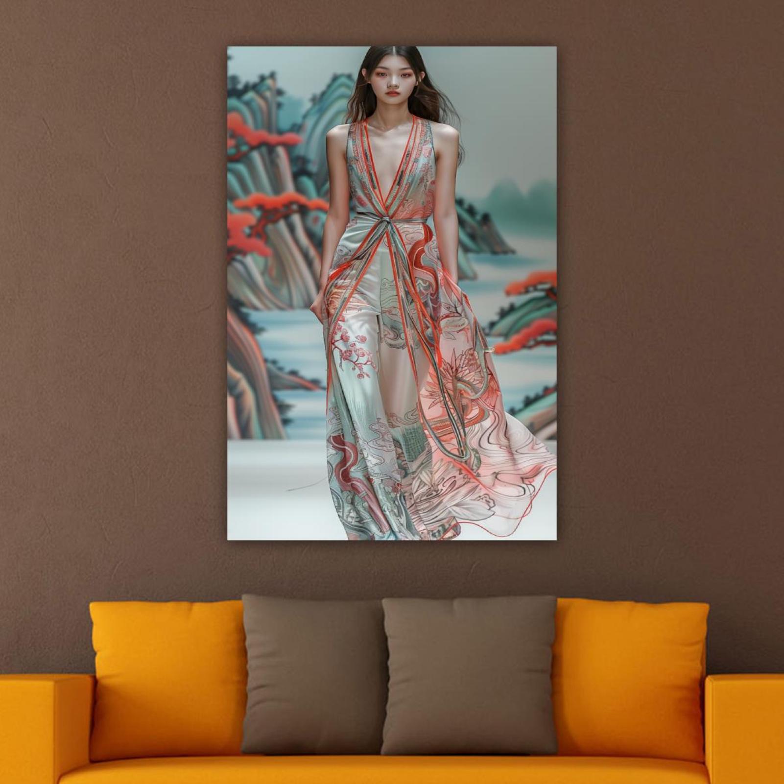 OWNSERIES Chinese Style Home Clothes Pattern Canvas Wall Art Paintings ...
