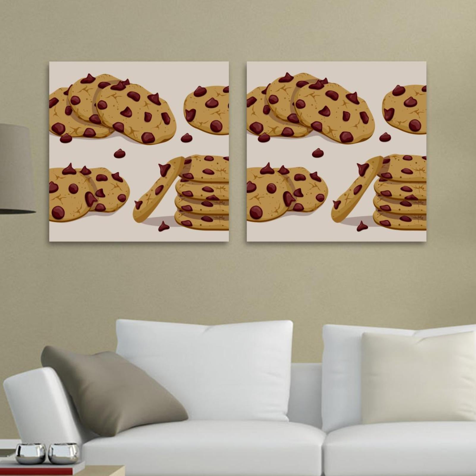 OWNSERIES Chocolate Chip Cookies 1-01 Pattern 2PC Canvas Wall Art ...