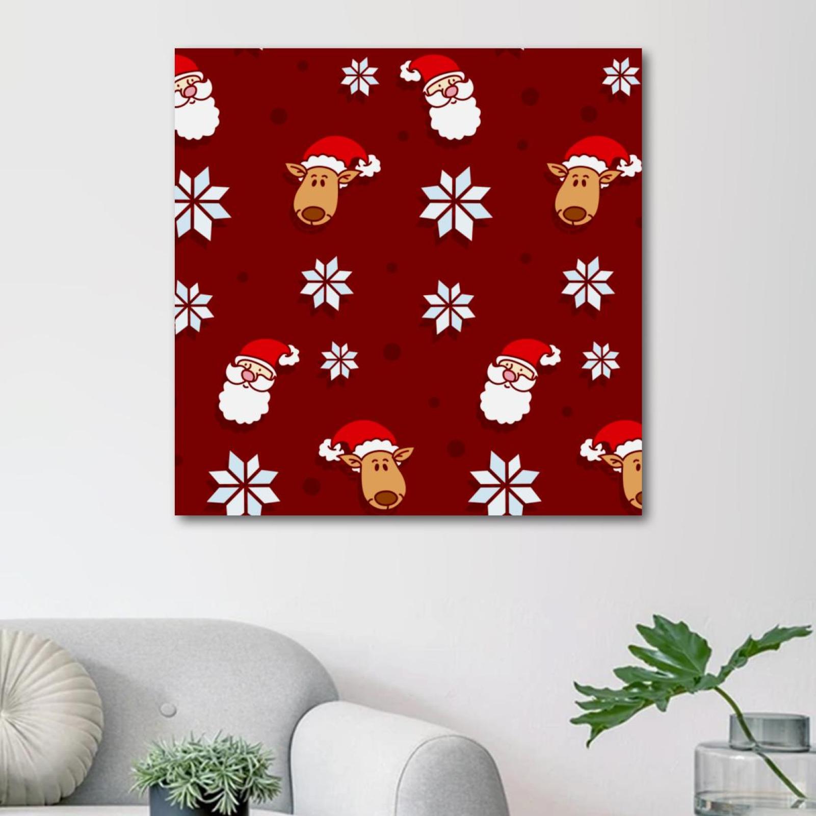 OWNSERIES Christmas Seamless Background Pattern Canvas Wall Art ...