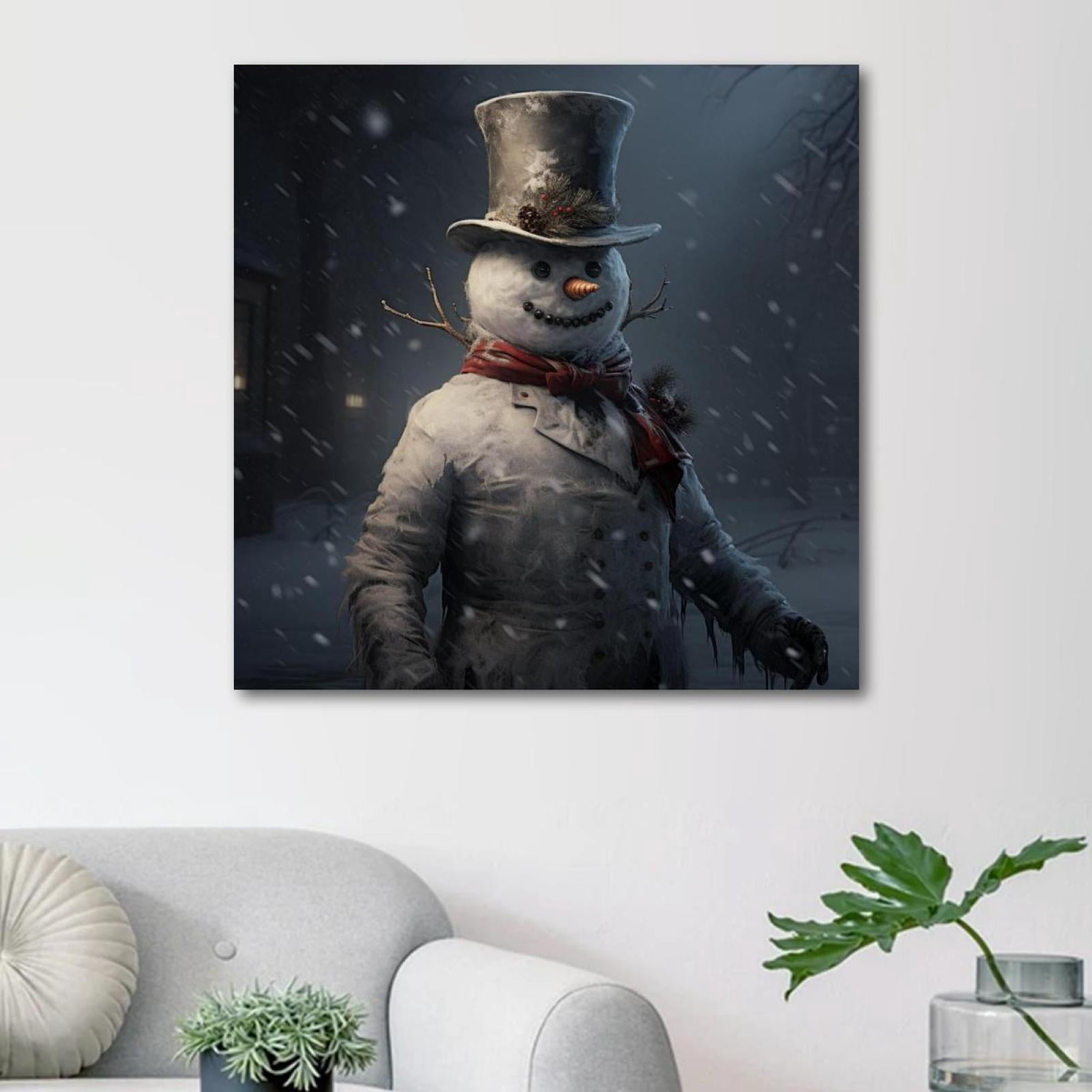 OWNSERIES Christmas Snowman Pattern Canvas Wall Art Paintings for ...