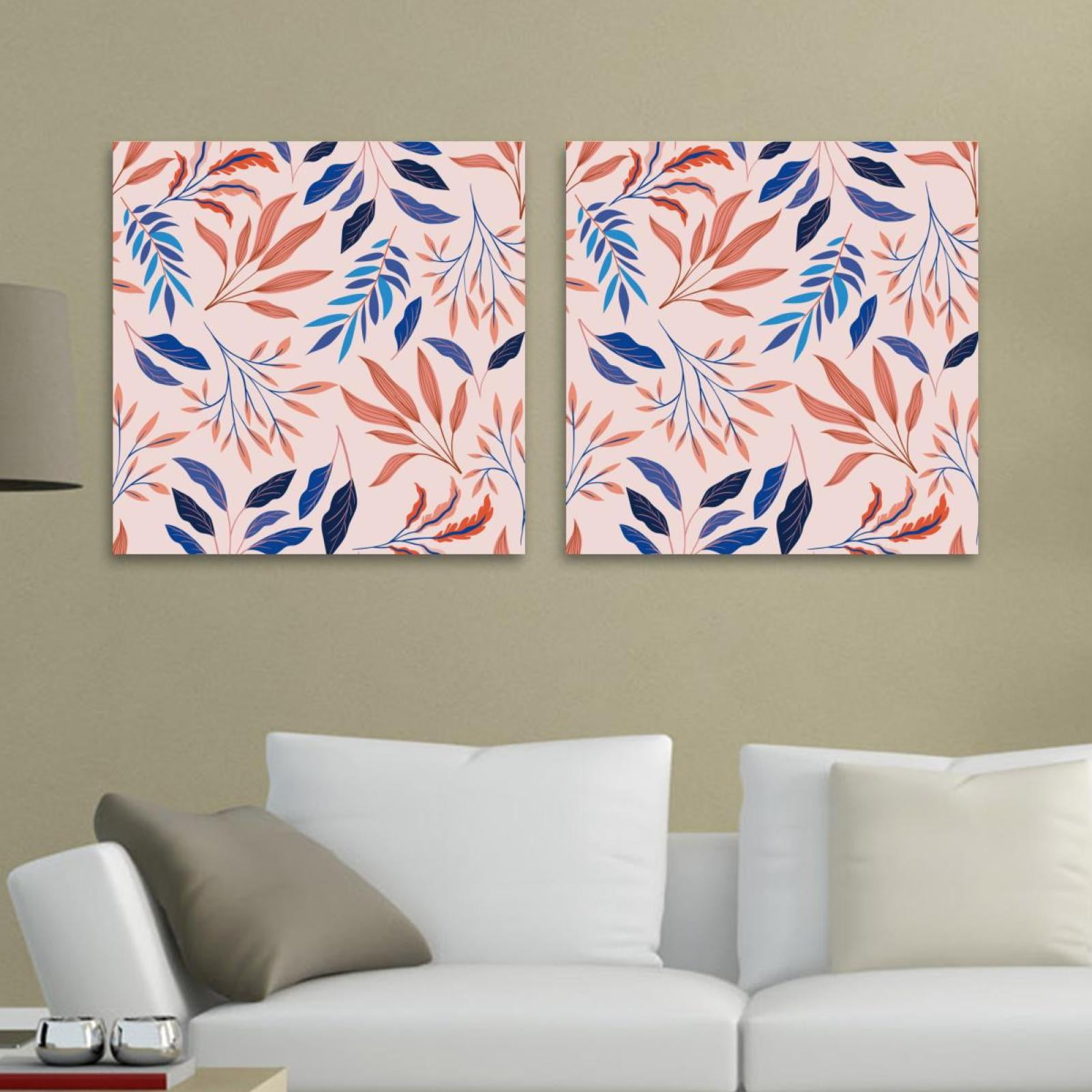 OWNSERIES Clolorful Leaves Pattern 2PC Canvas Wall Art Paintings for ...
