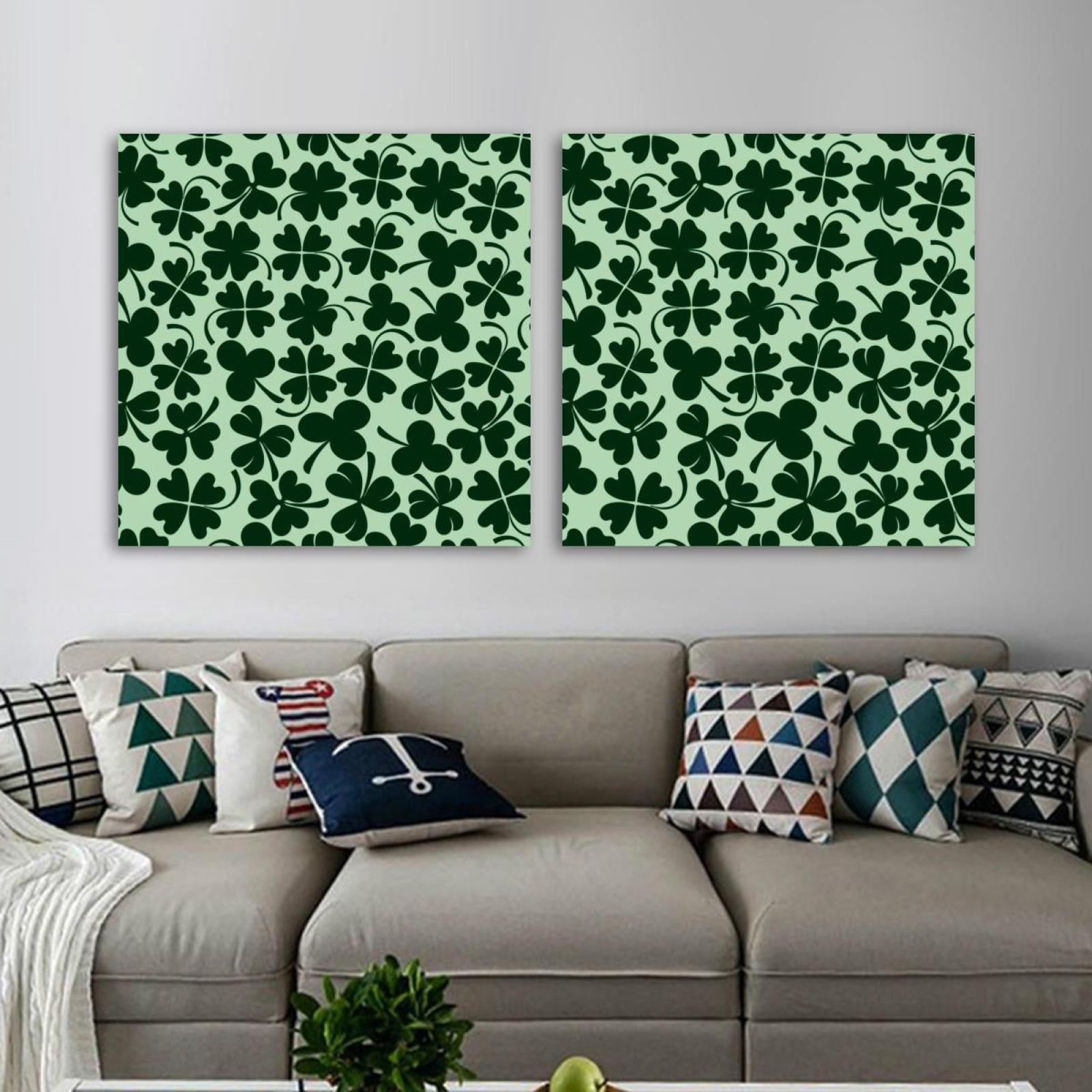 OWNSERIES Clover Icons Pattern 2PC Canvas Wall Art Paintings for Living ...