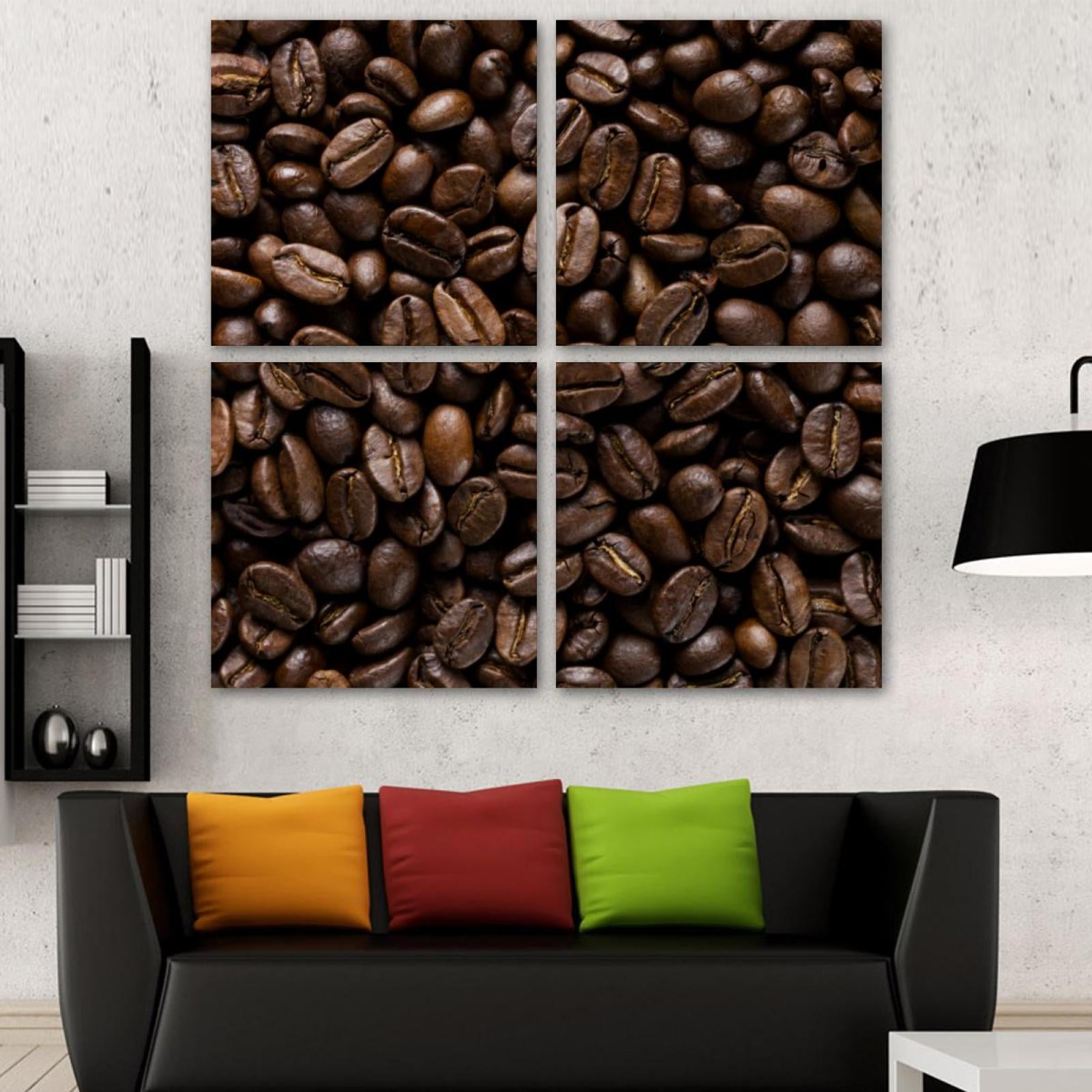 OWNSERIES Coffee Beans Pattern 4PC Frameless Canvas Wall Art Paintings ...