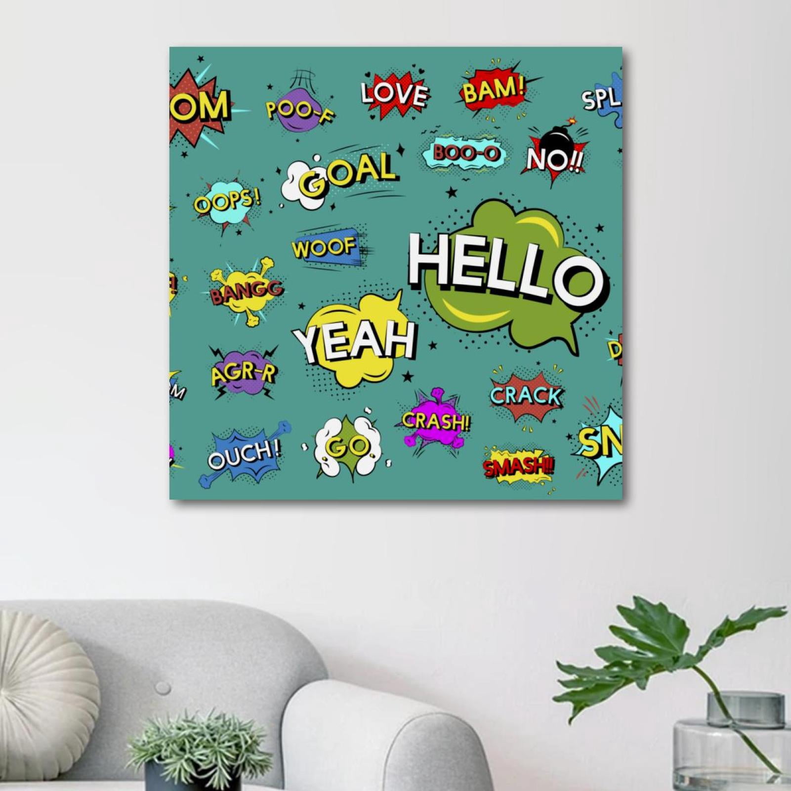 OWNSERIES Collection of Explosion Comic Word Graphics Pattern Canvas ...