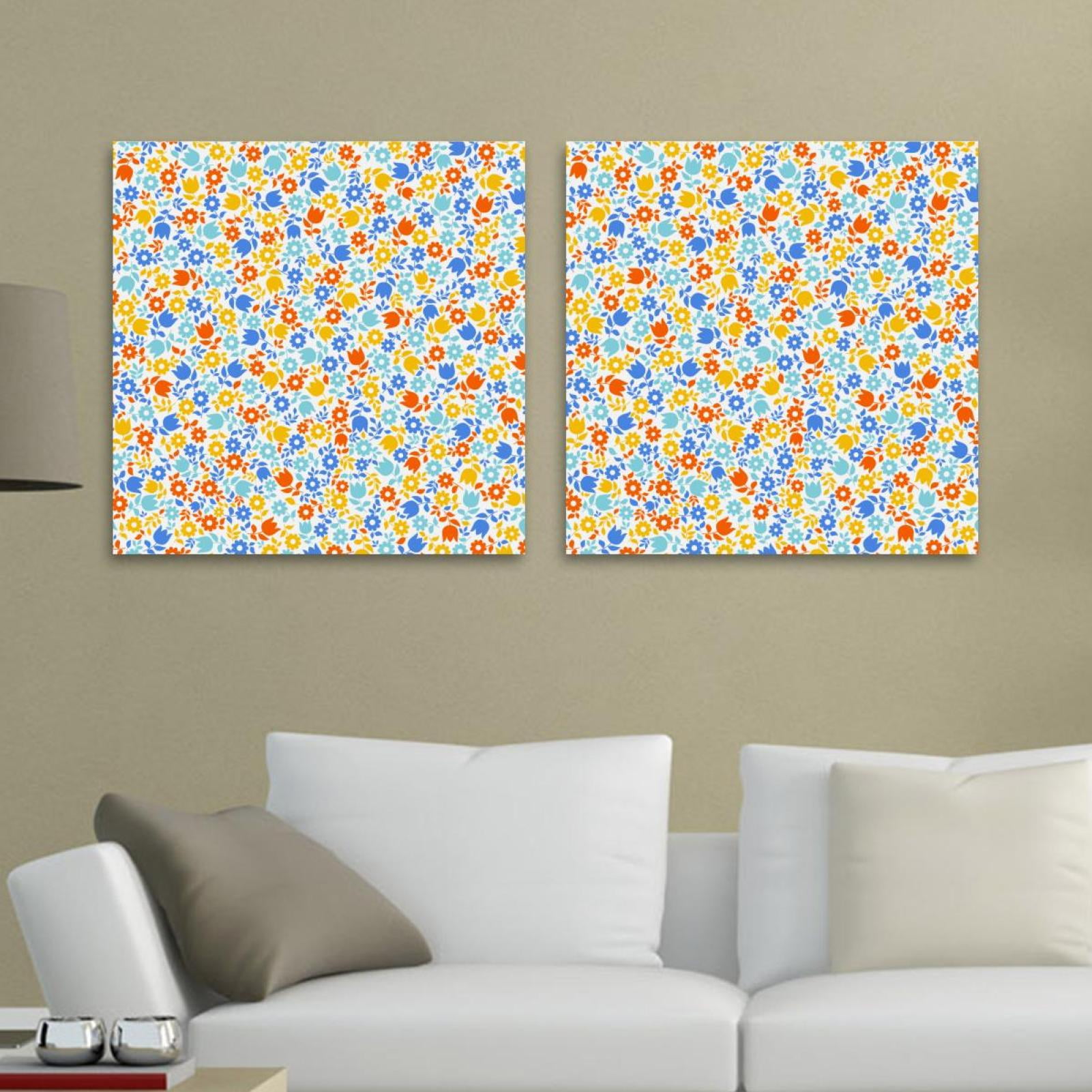 OWNSERIES Colorful Flowers Patern Pattern 2PC Canvas Wall Art Paintings ...