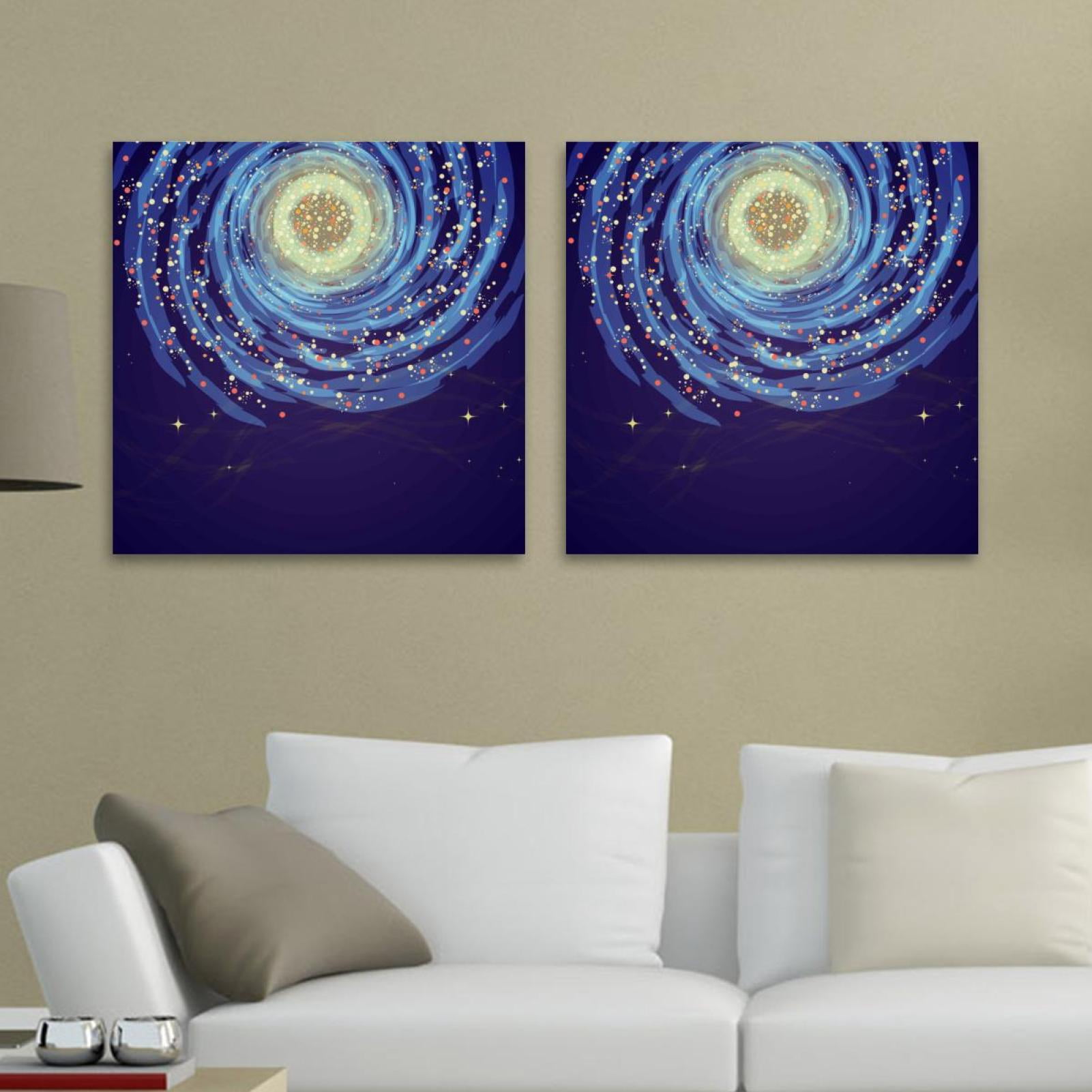 OWNSERIES Colorful Galaxy Pattern 2PC Canvas Wall Art Paintings for ...