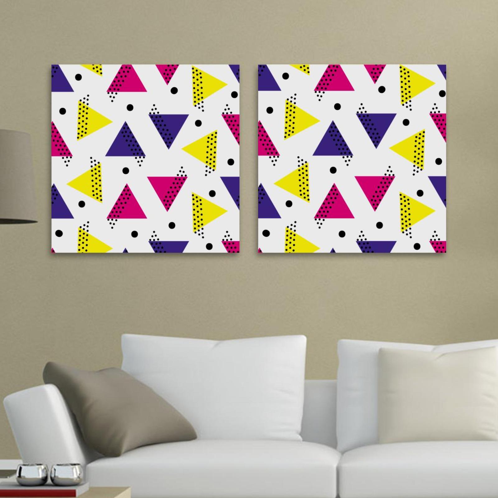 OWNSERIES Colorful Geometric Figure Pattern 2PC Canvas Wall Art ...