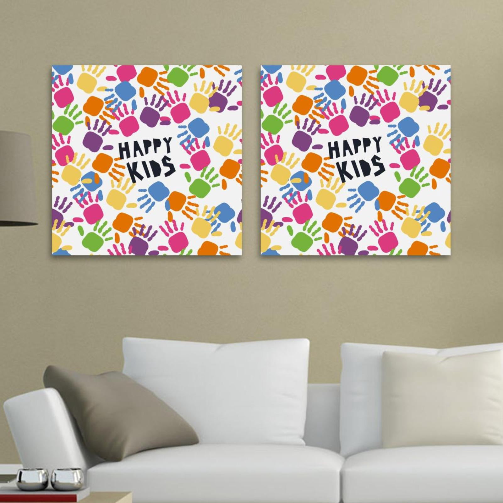 OWNSERIES Colorful Kids' Hands Children's Day Pattern 2PC Canvas Wall ...